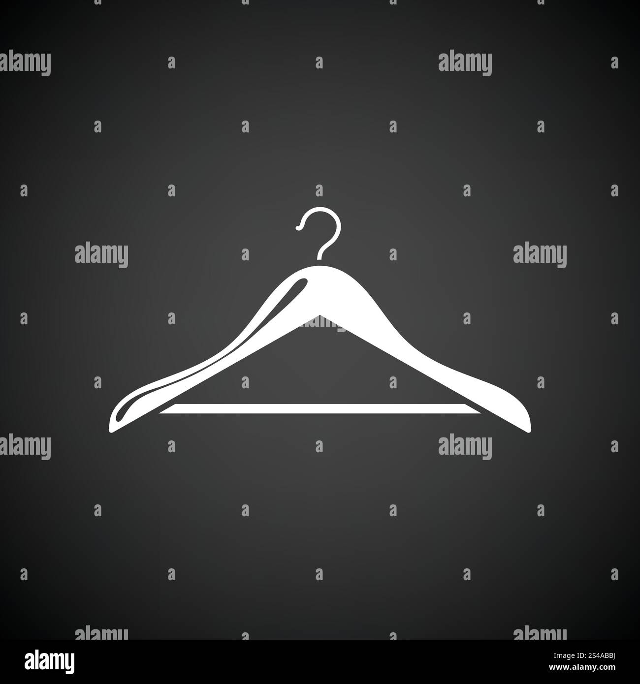 Cloth hanger icon. Black background with white. Vector illustration ...