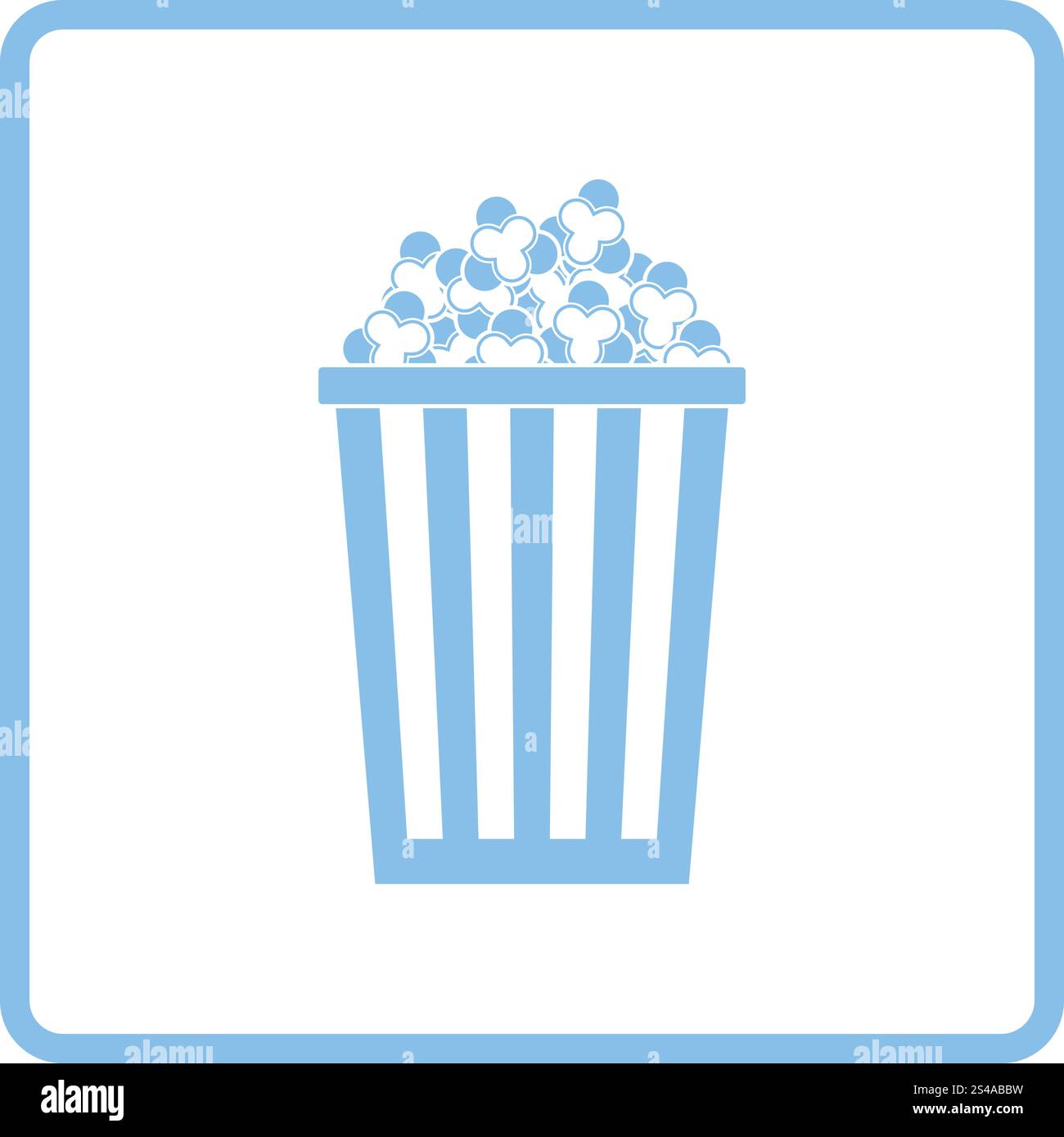 Cinema popcorn icon. Blue frame design. Vector illustration Stock ...