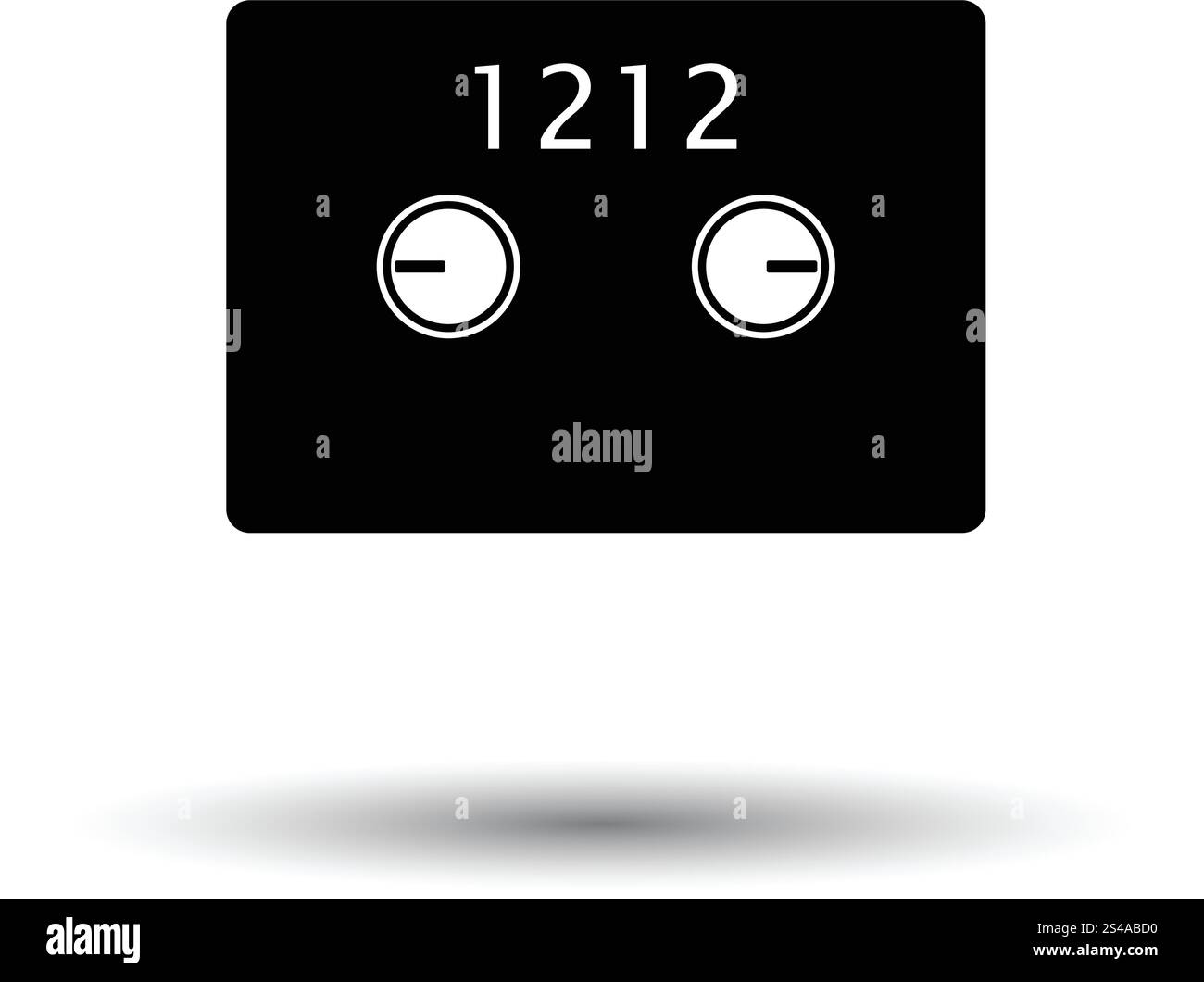 Safe cell icon. White background with shadow design. Vector ...