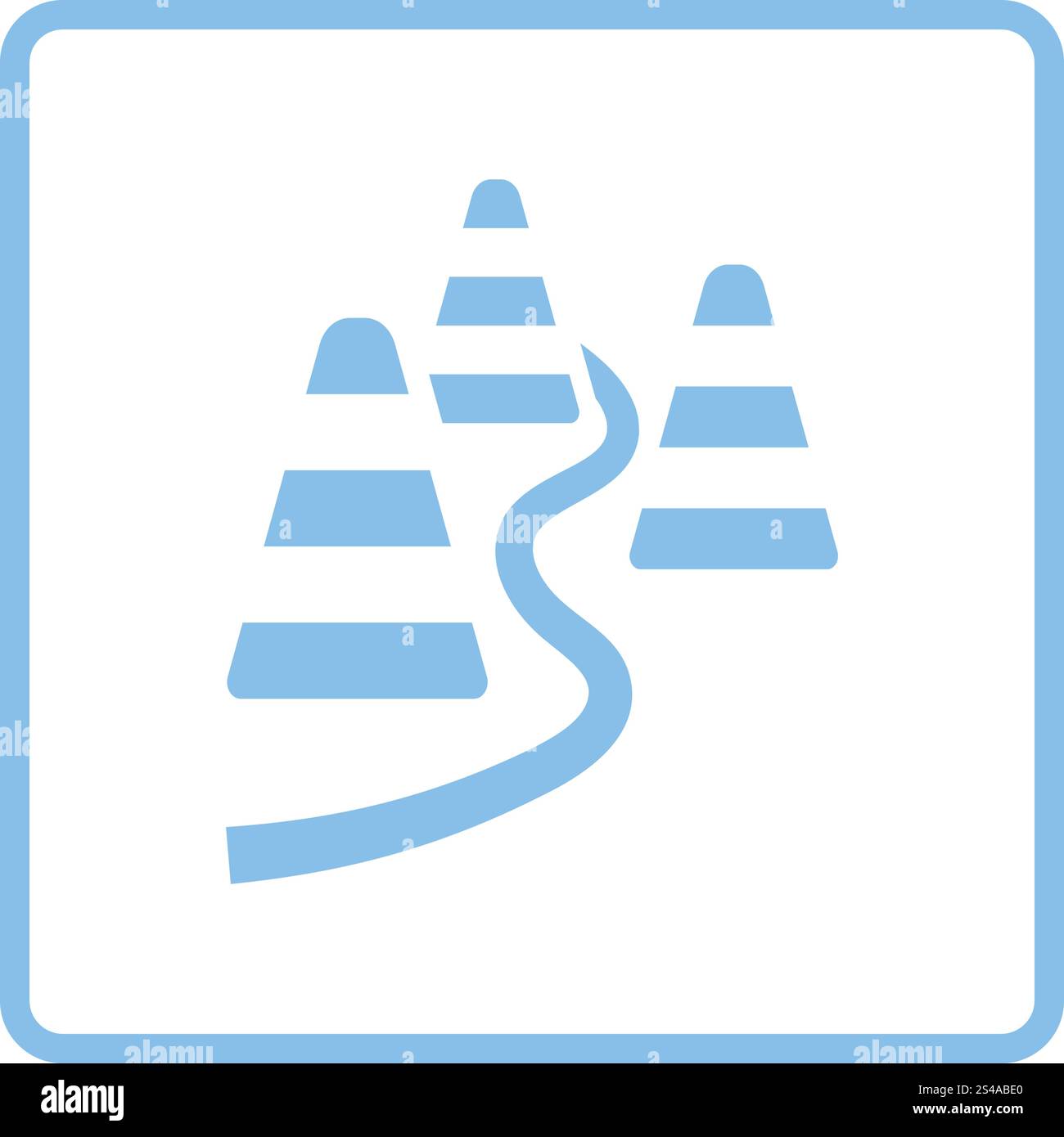 Soccer training cones icon. Blue frame design. Vector illustration ...