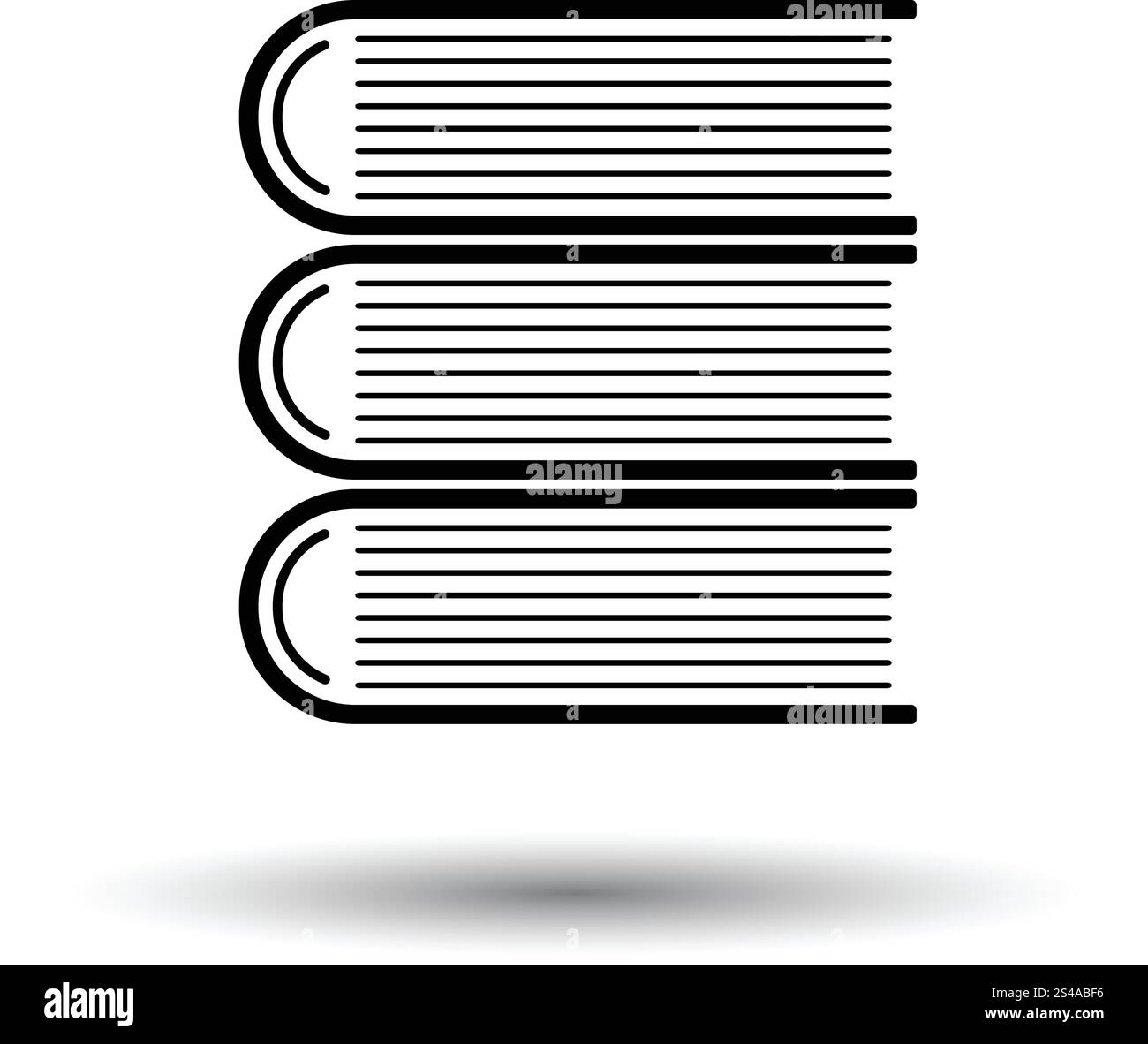 Stack of books icon. White background with shadow design. Vector ...