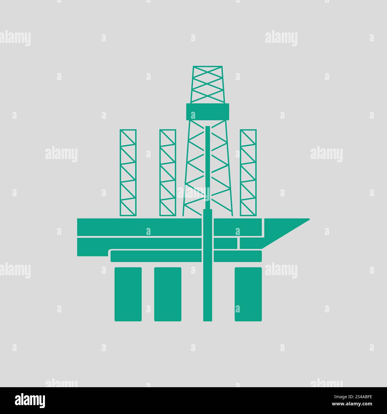 Oil sea platform icon. Gray background with green. Vector illustration ...