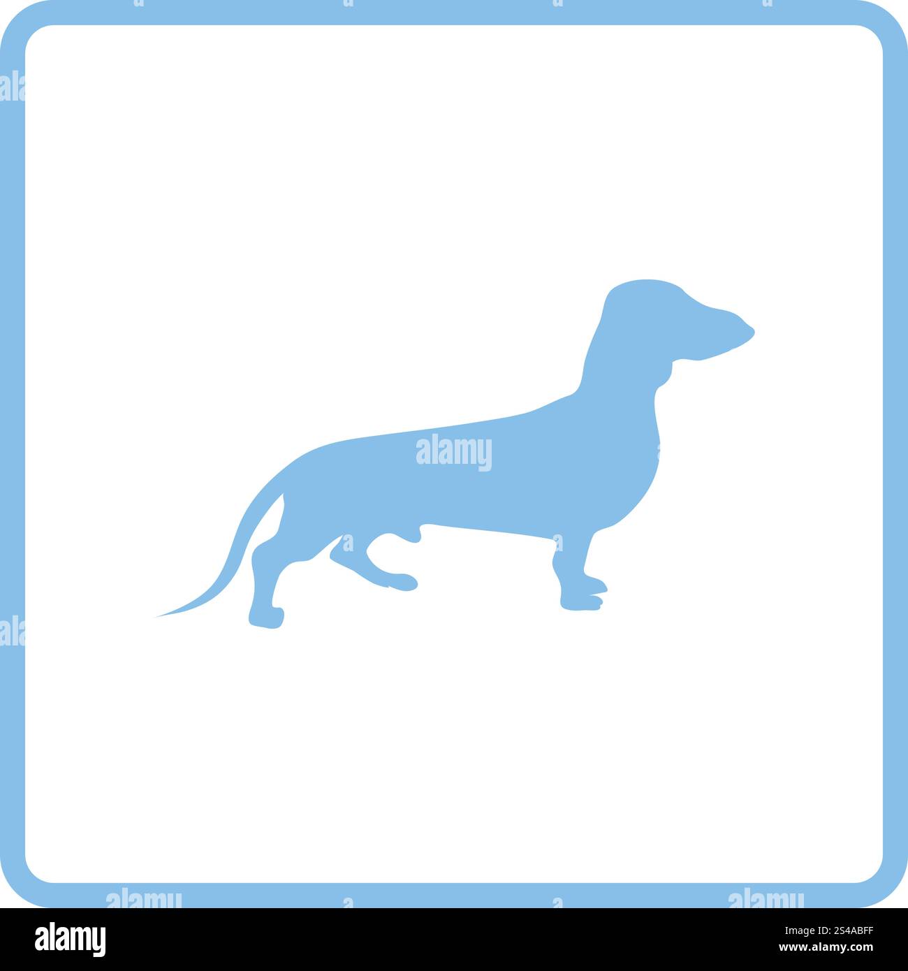 Dachshund dog icon. Blue frame design. Vector illustration Stock Vector ...