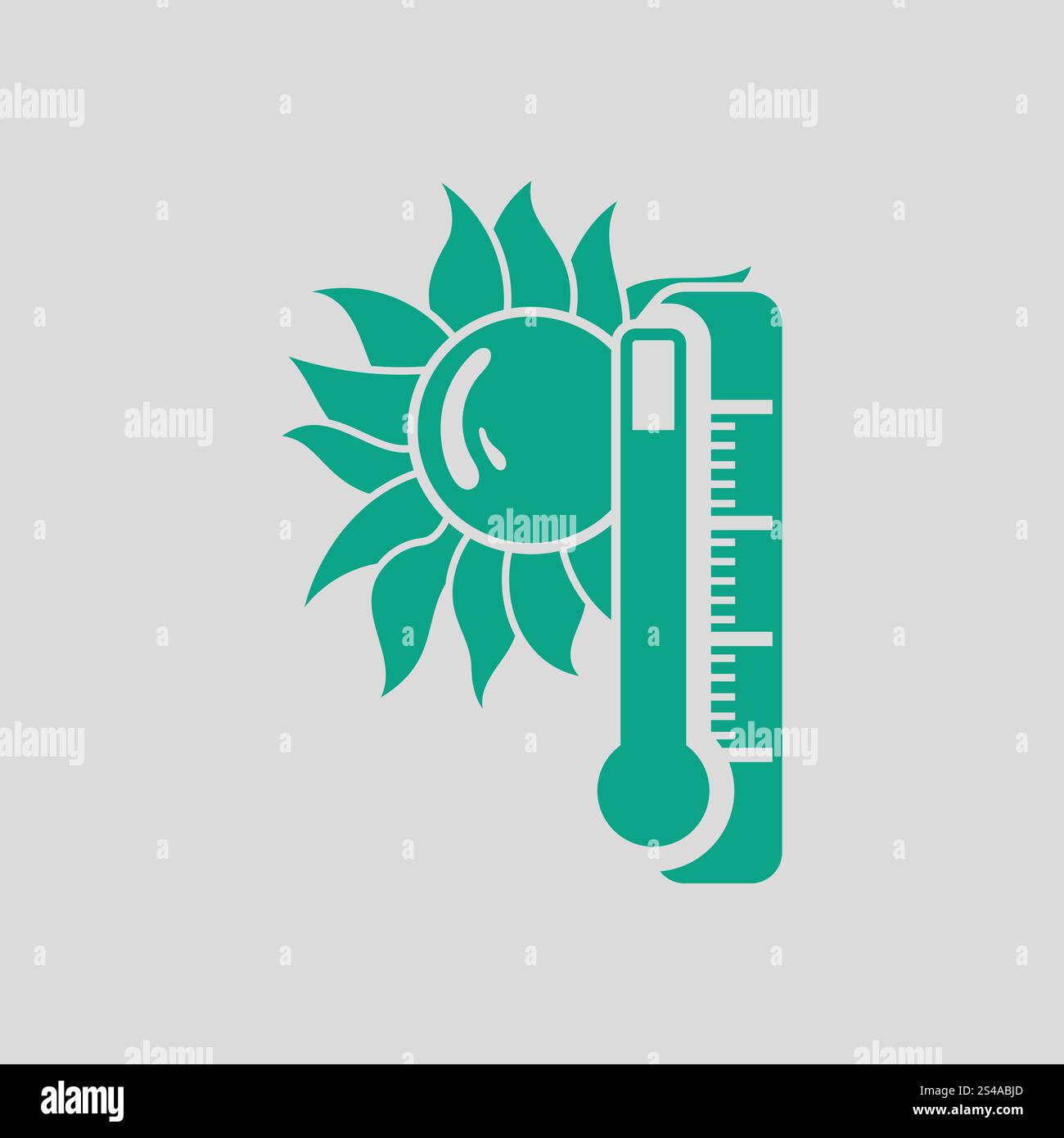 Summer heat icon. Gray background with green. Vector illustration Stock ...