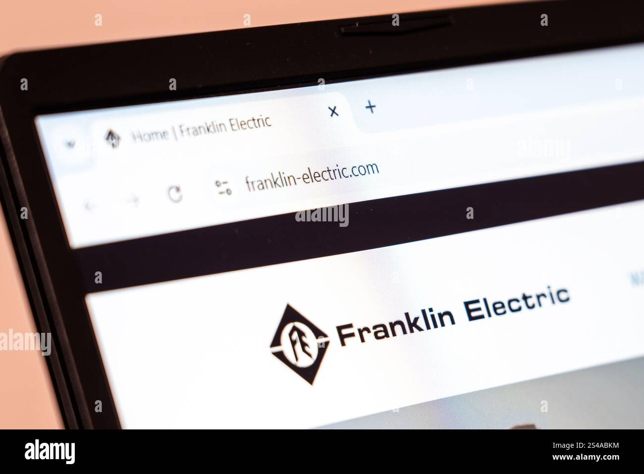 New York, USA - January 10, 2025: Franklin Electric website showcasing water and fueling systems ...