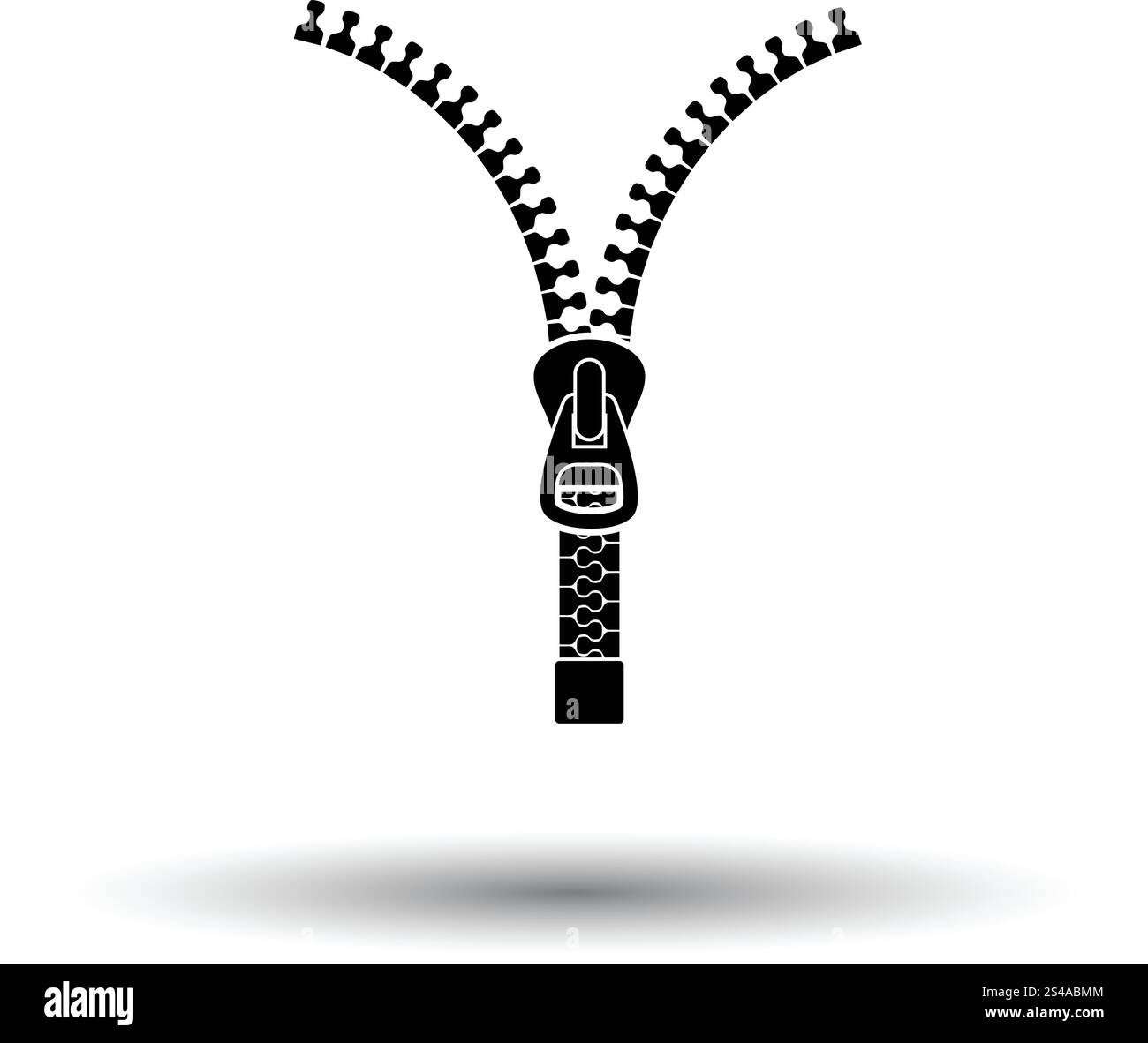 Sewing zip line icon. White background with shadow design. Vector ...