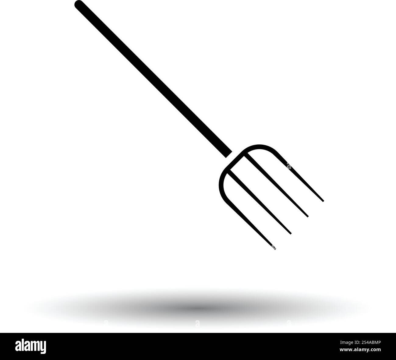 Pitchfork icon. White background with shadow design. Vector ...