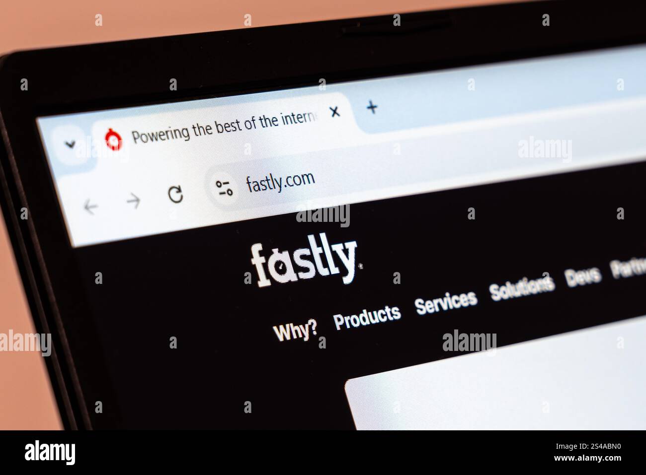 New York, USA - January 10, 2025: Fastly website showcasing advanced edge cloud computing and ...