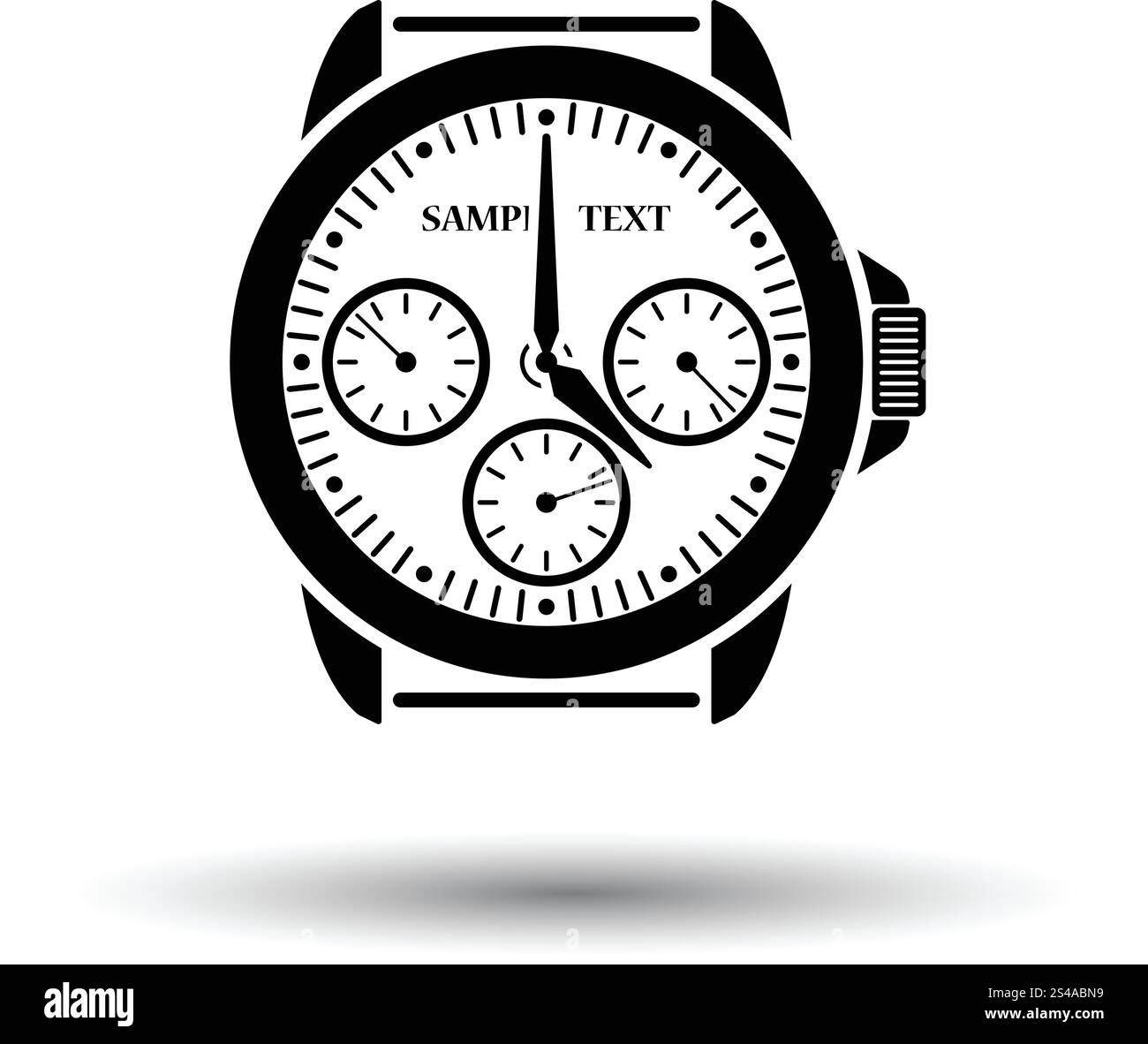 Watches icon. White background with shadow design. Vector illustration ...