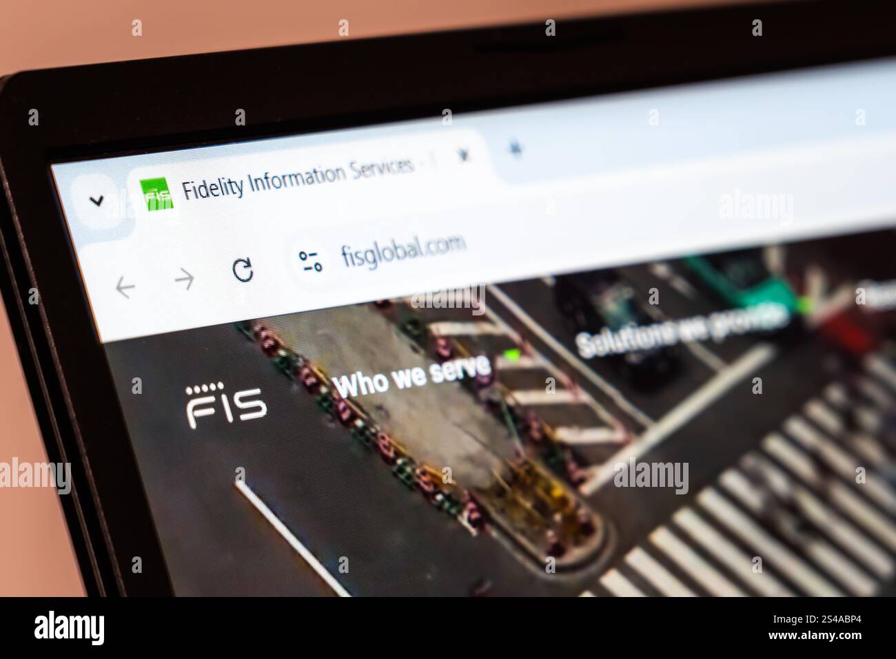 New York, USA - January 10, 2025: Fidelity Information Services (FIS) website displaying ...