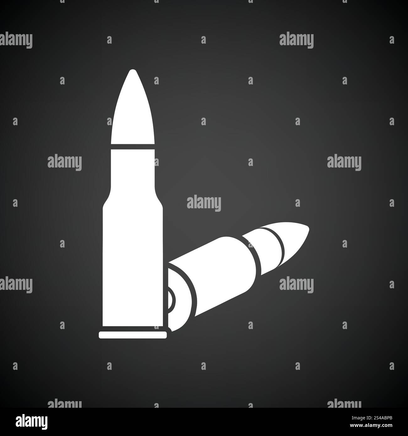 Rifle ammo icon. Black background with white. Vector illustration Stock ...