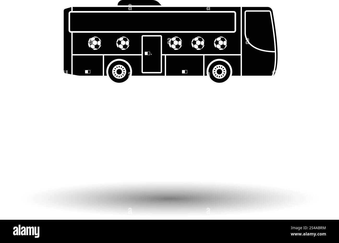 Football fan bus icon. White background with shadow design. Vector ...