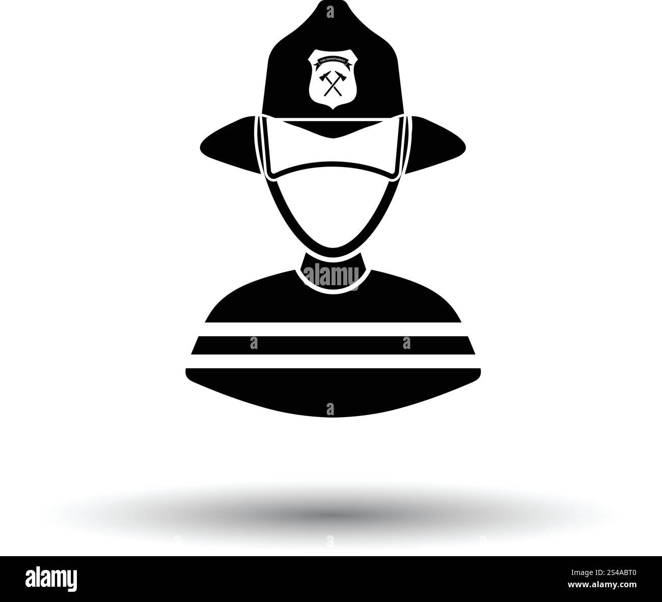 Fireman icon. White background with shadow design. Vector illustration ...