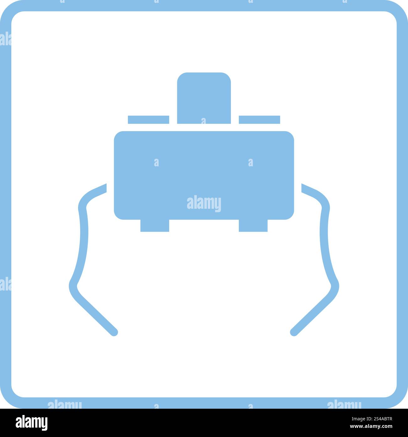 Micro button icon. Blue frame design. Vector illustration Stock Vector ...