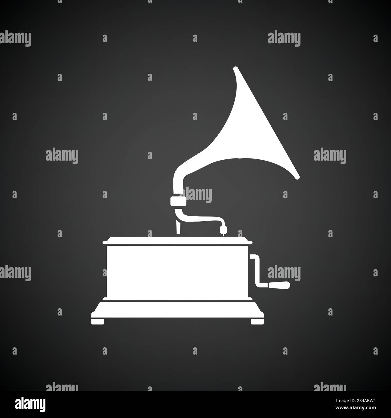 Gramophone icon. Black background with white. Vector illustration Stock ...