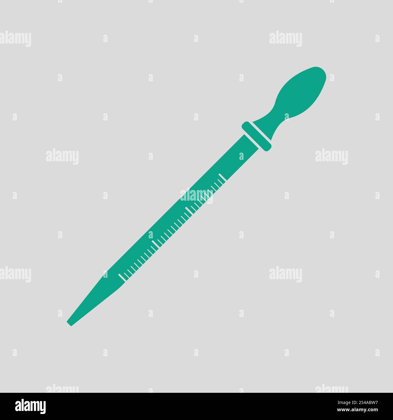 Icon of chemistry dropper. Gray background with green. Vector ...