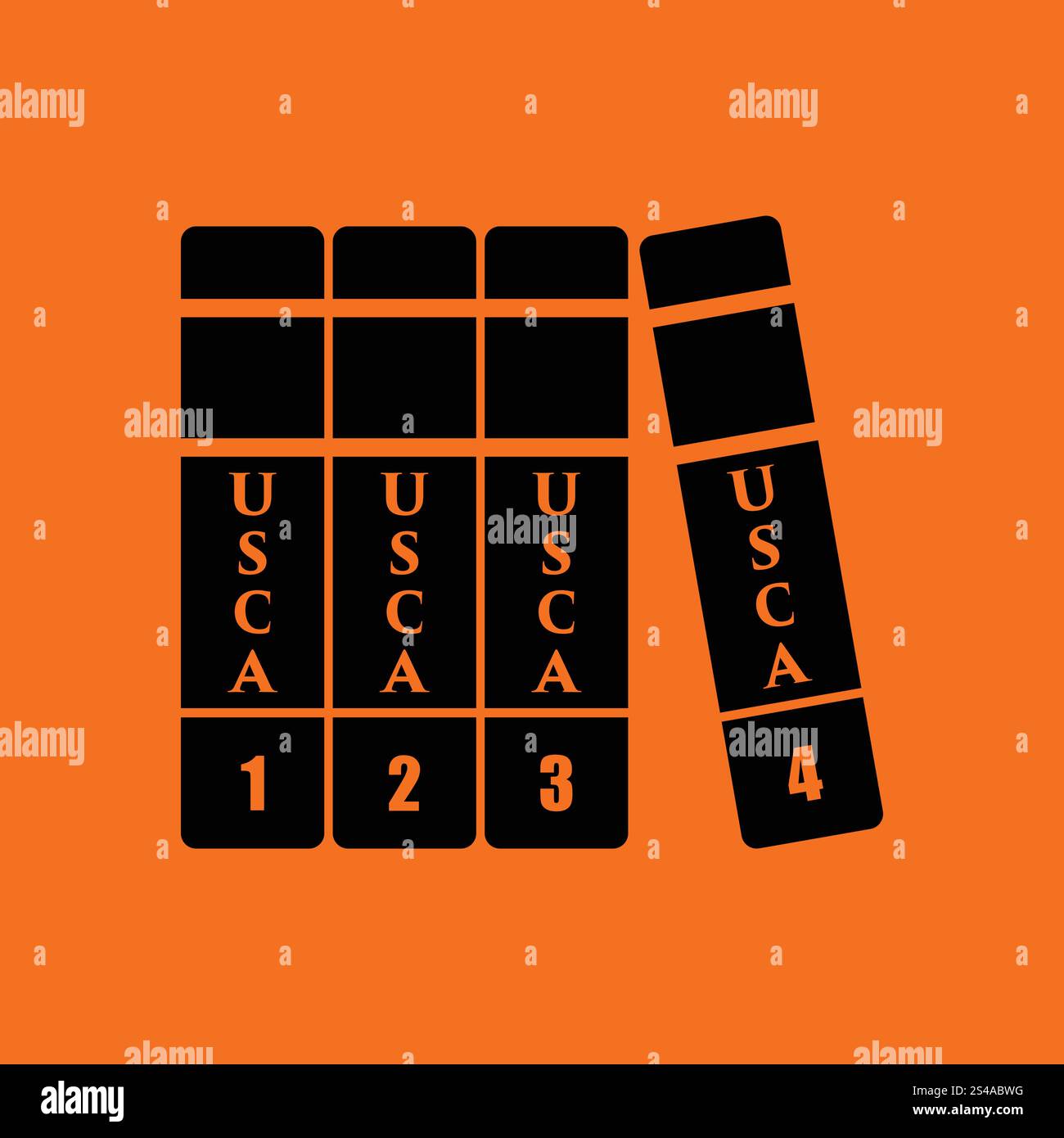 Code of laws icon. Orange background with black. Vector illustration ...