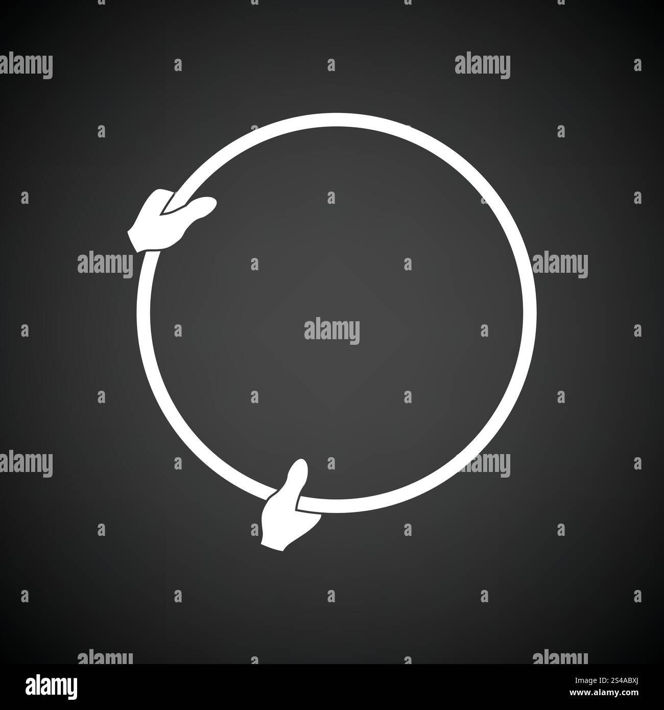 Icon of hand holding photography reflector. Black background with white ...