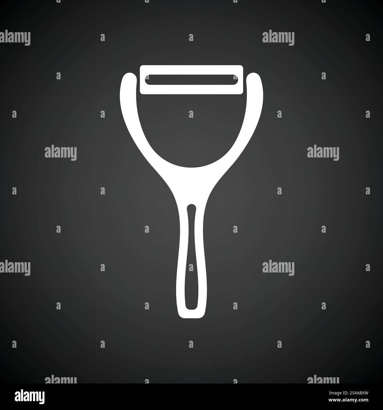 Vegetable peeler icon. Black background with white. Vector illustration ...