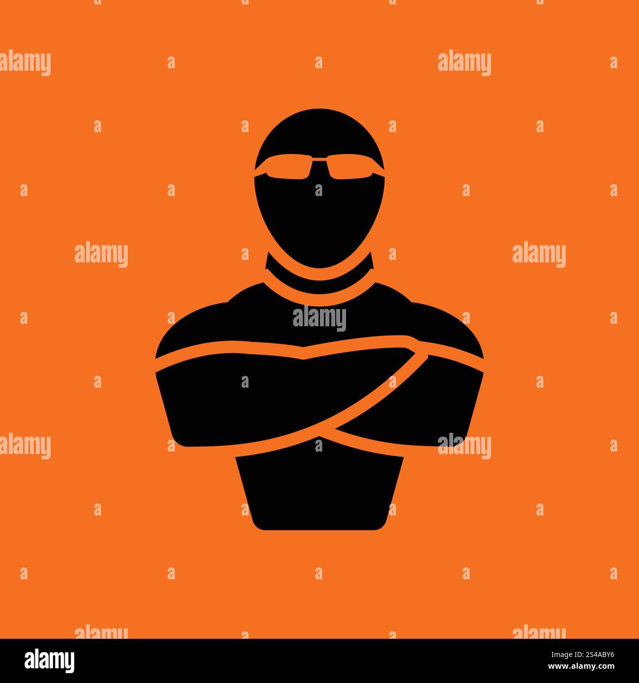 Night club security icon. Orange background with black. Vector ...