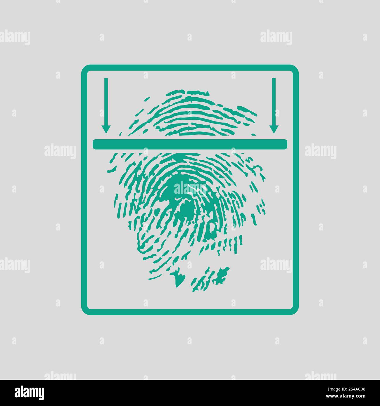 Fingerprint scan icon. Gray background with green. Vector illustration ...