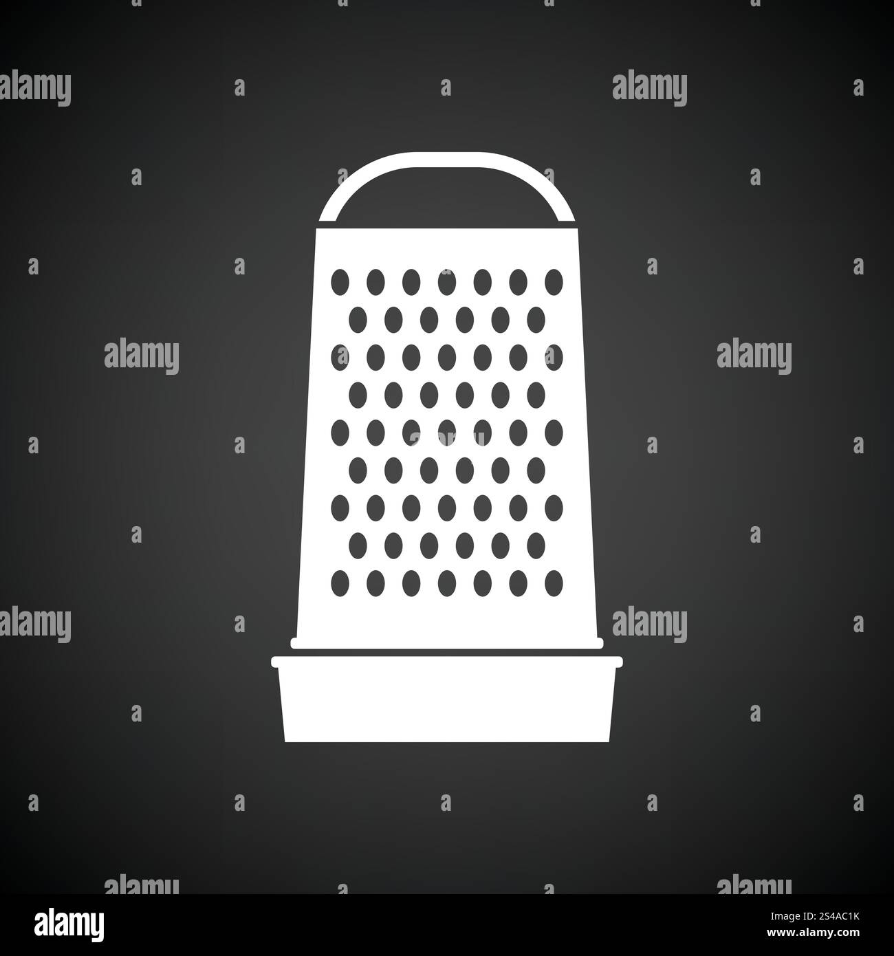 Kitchen grater icon. Black background with white. Vector illustration ...