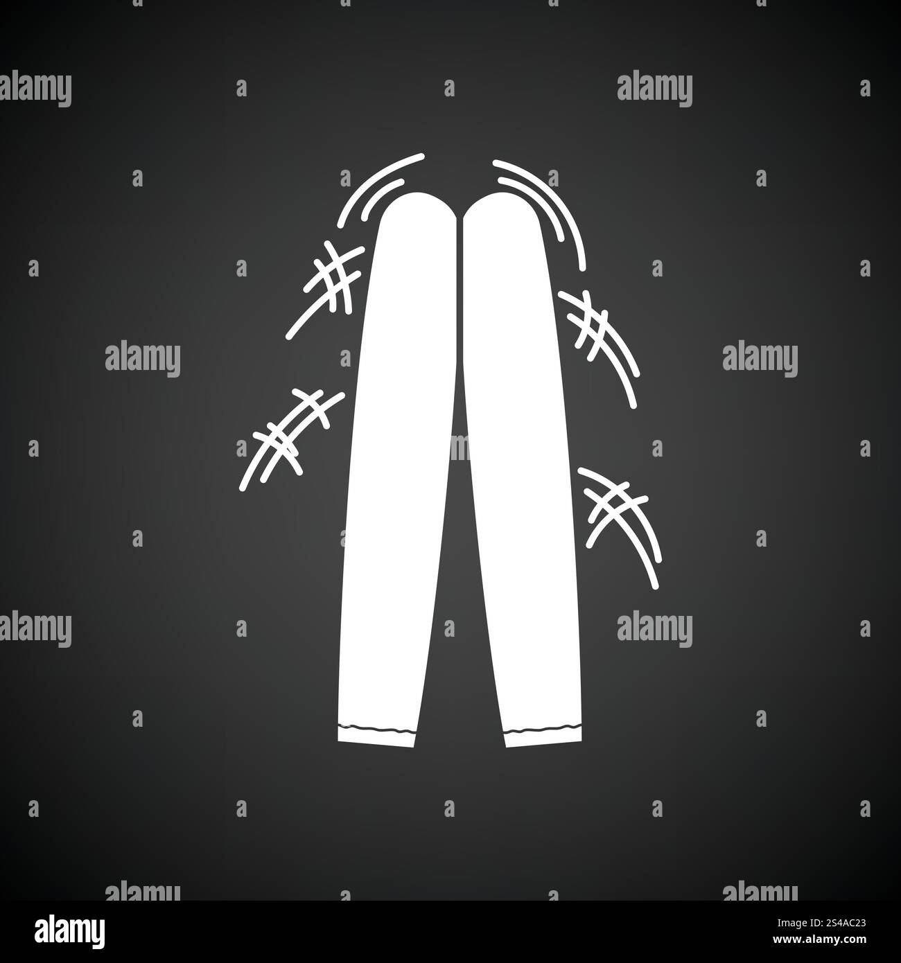 Football fans clapping sticks icon. Black background with white. Vector ...