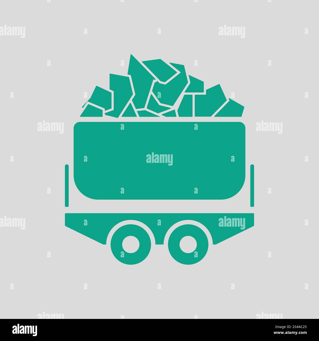 Mine coal trolley icon. Gray background with green. Vector illustration ...