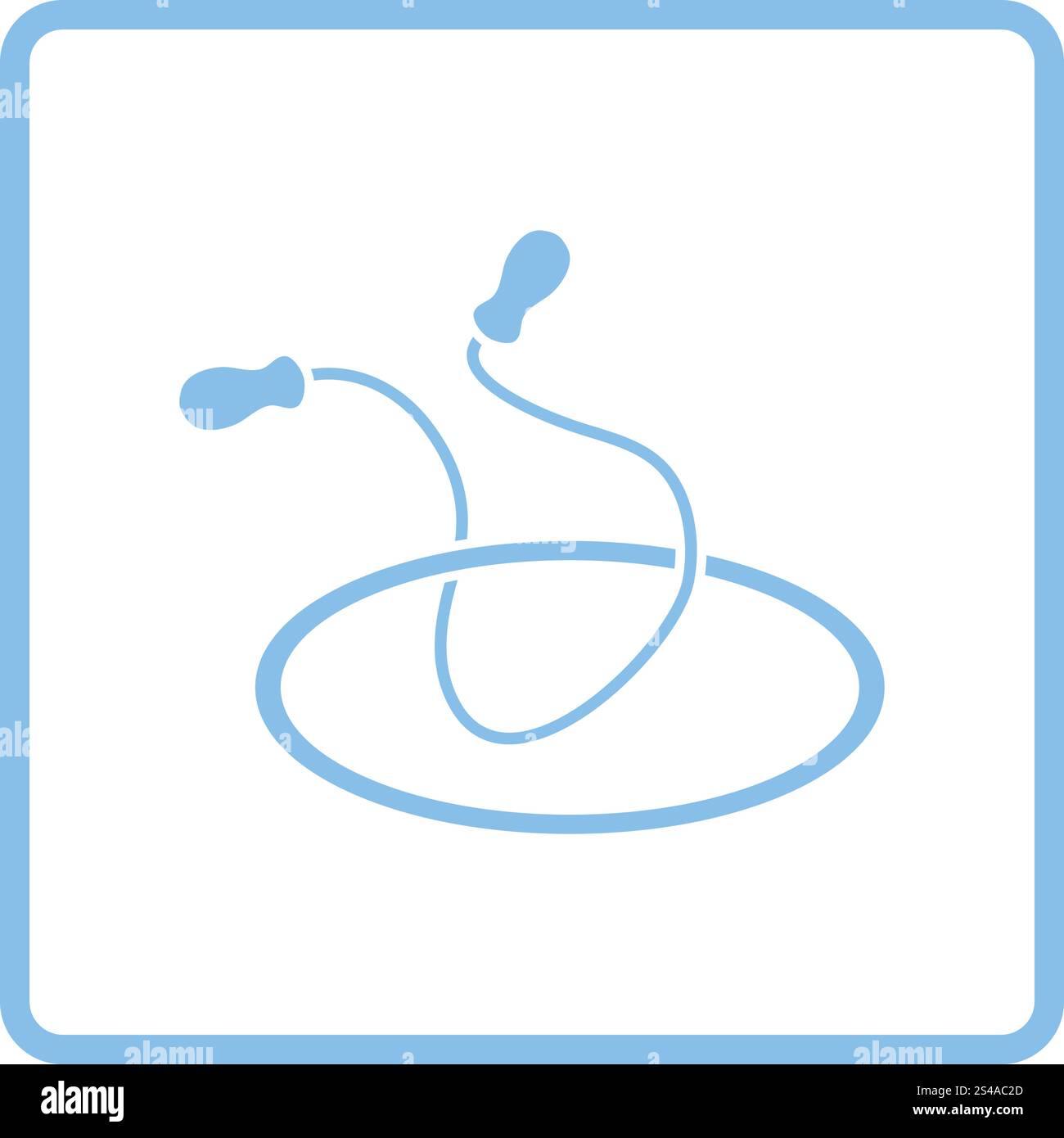 Jump rope and hoop icon. Blue frame design. Vector illustration Stock ...