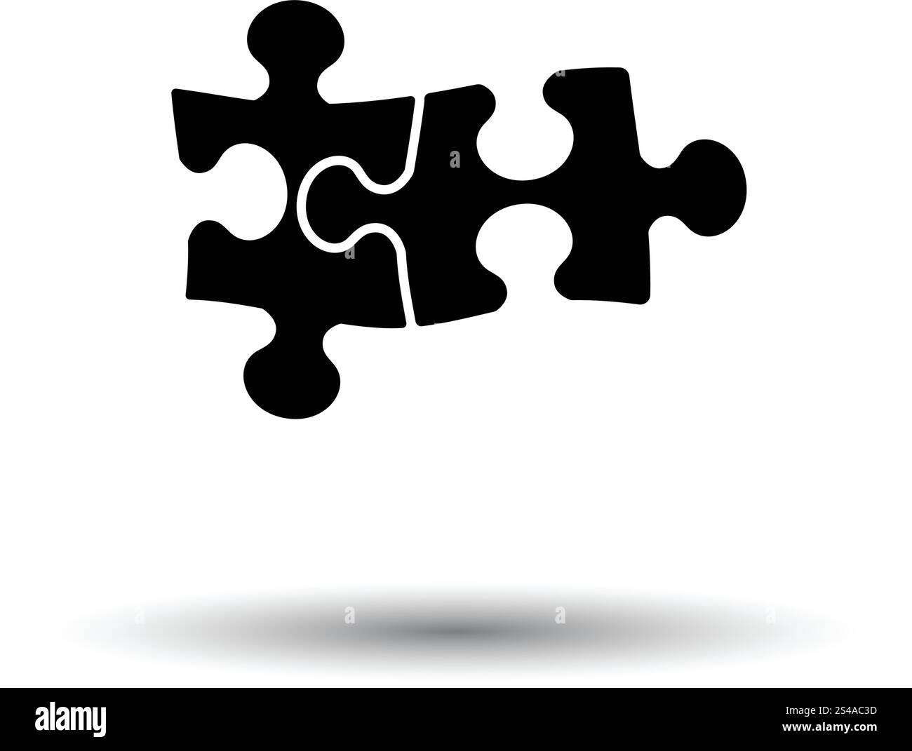 Puzzle decision icon. White background with shadow design. Vector ...