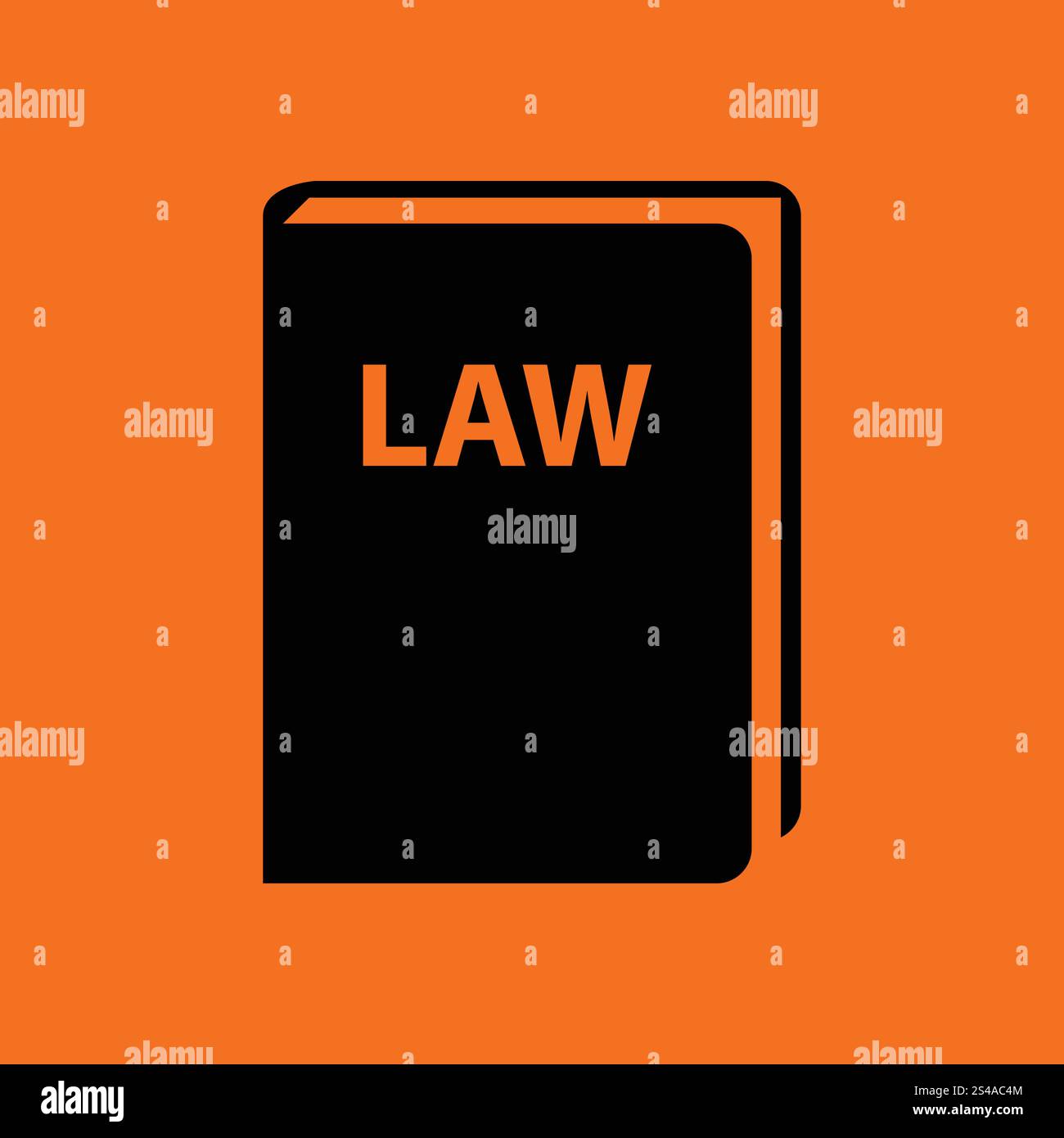 Law book icon. Orange background with black. Vector illustration Stock ...