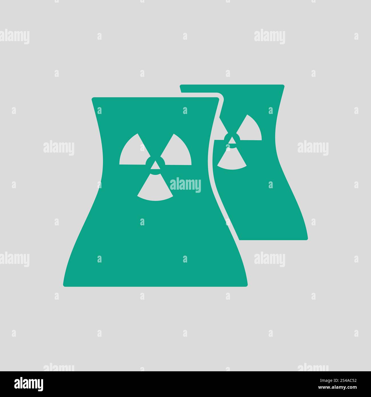 Nuclear station icon. Gray background with green. Vector illustration ...