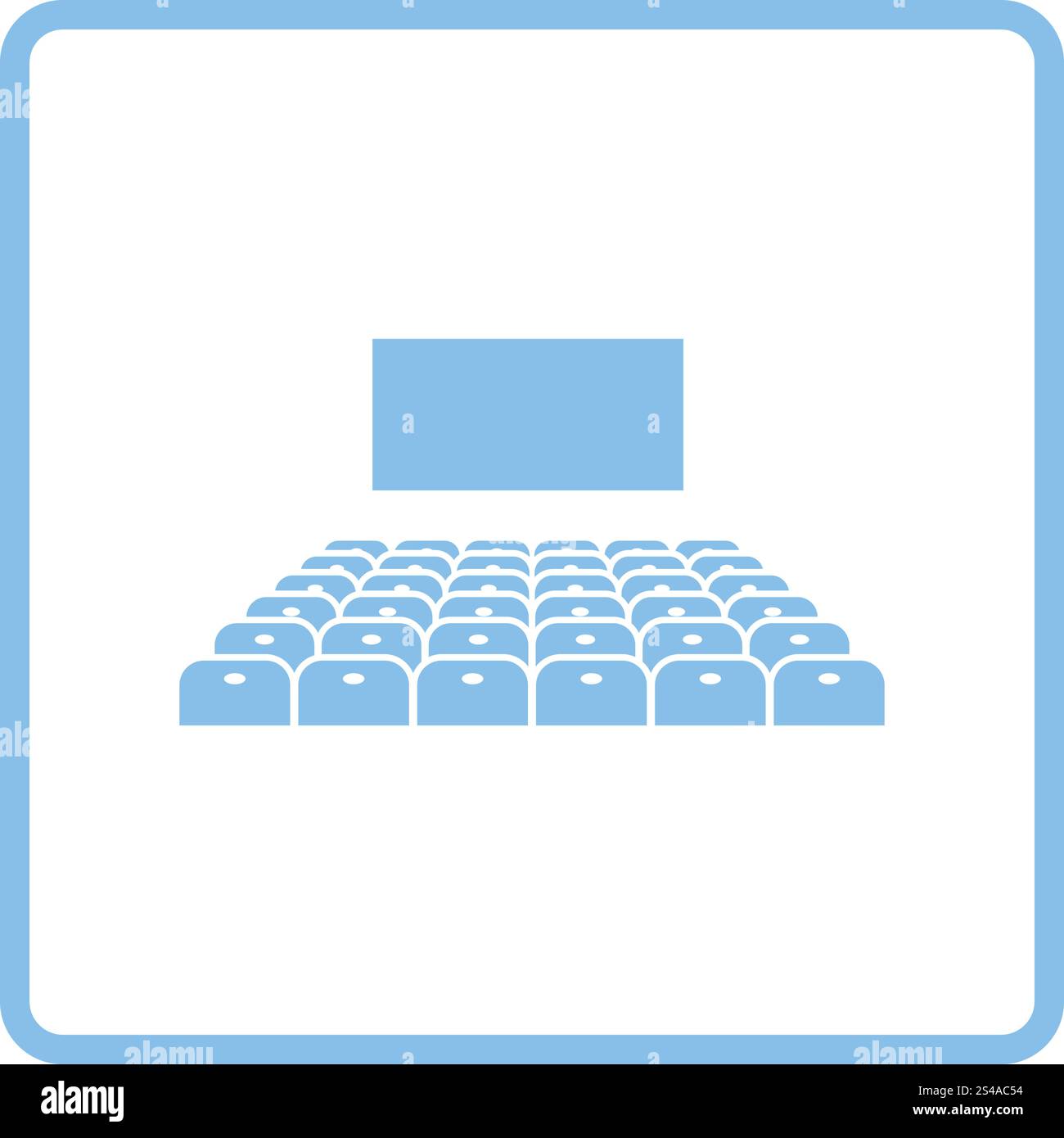 Cinema auditorium icon. Blue frame design. Vector illustration Stock ...