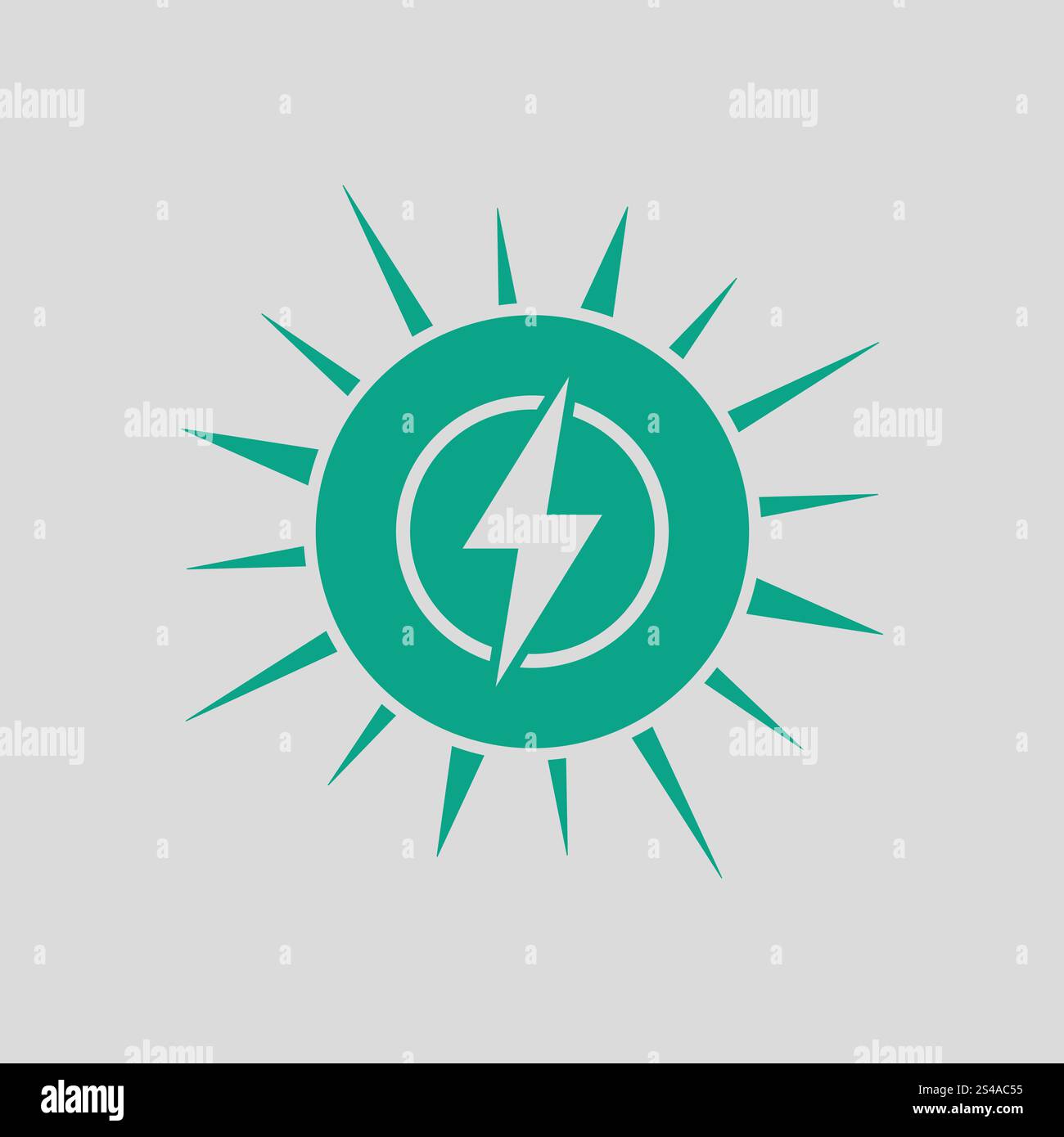 Solar energy icon. Gray background with green. Vector illustration ...