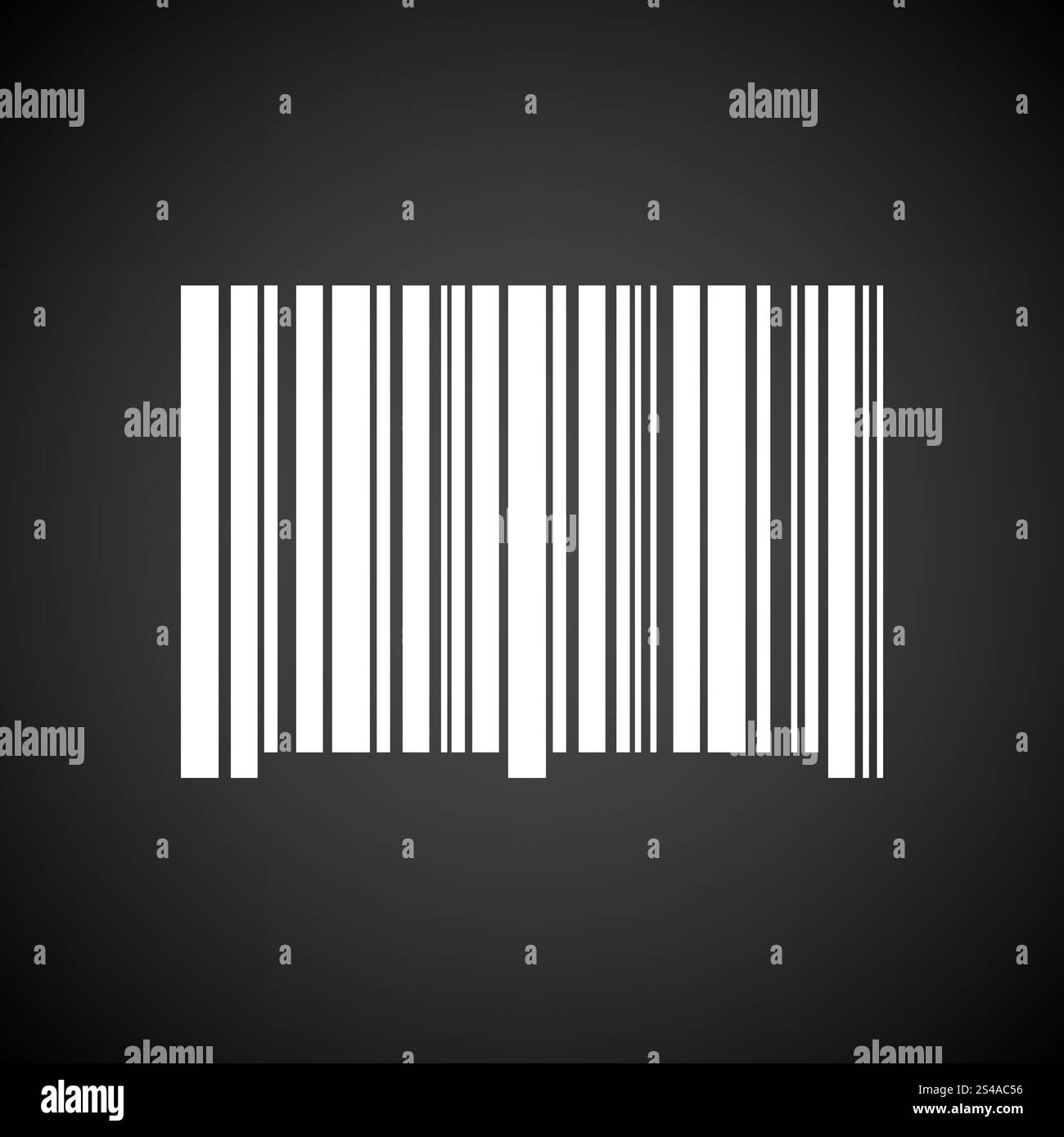 Bar code icon. Black background with white. Vector illustration Stock ...