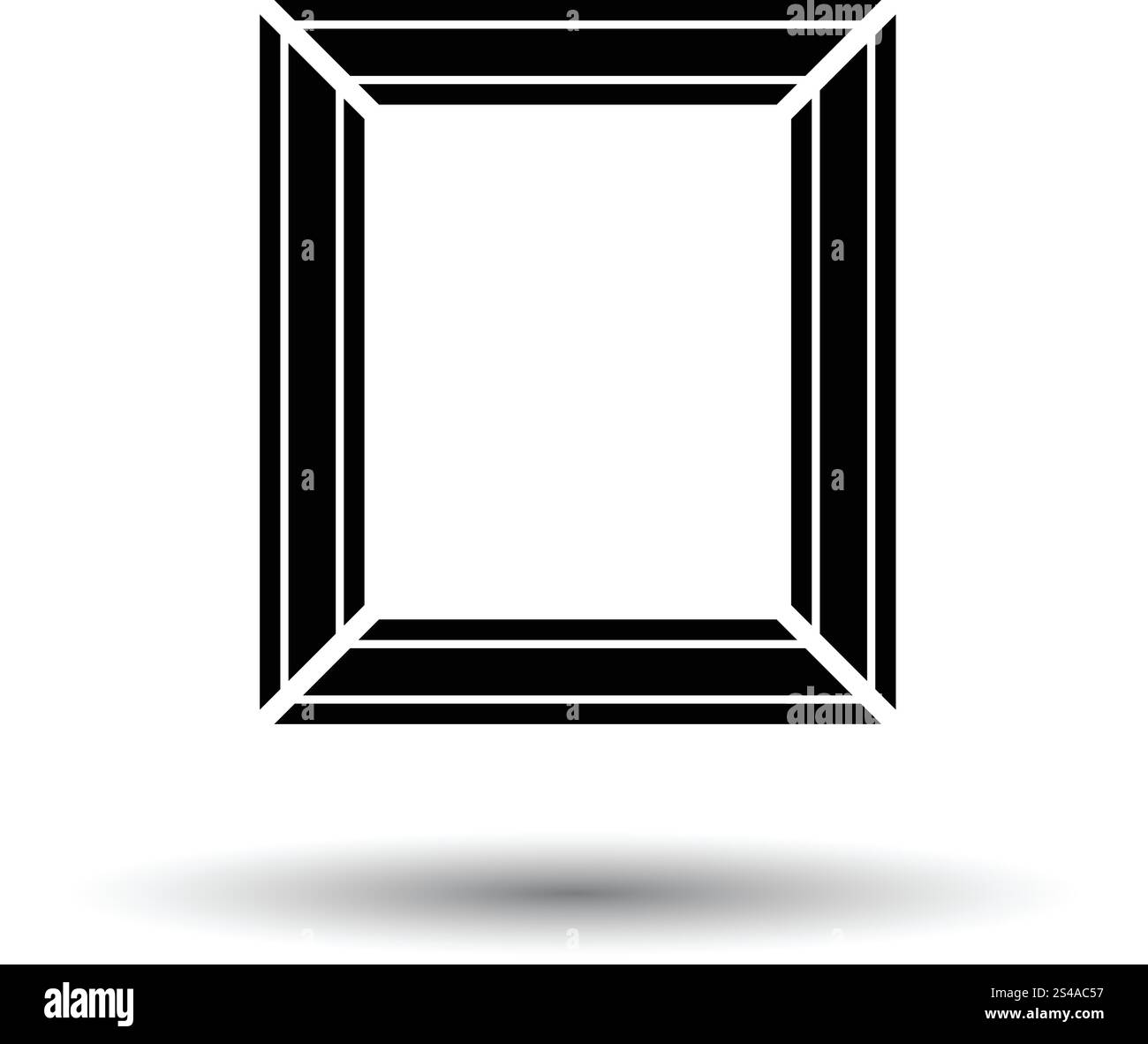 Picture frame icon. White background with shadow design. Vector ...