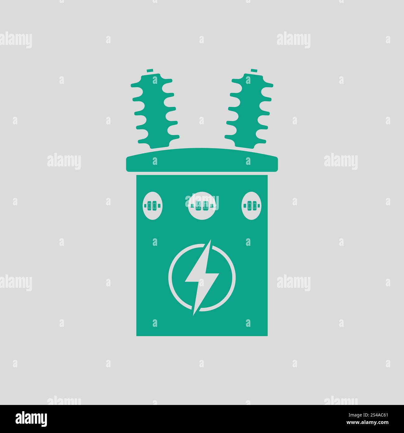 Electric transformer icon. Gray background with green. Vector ...