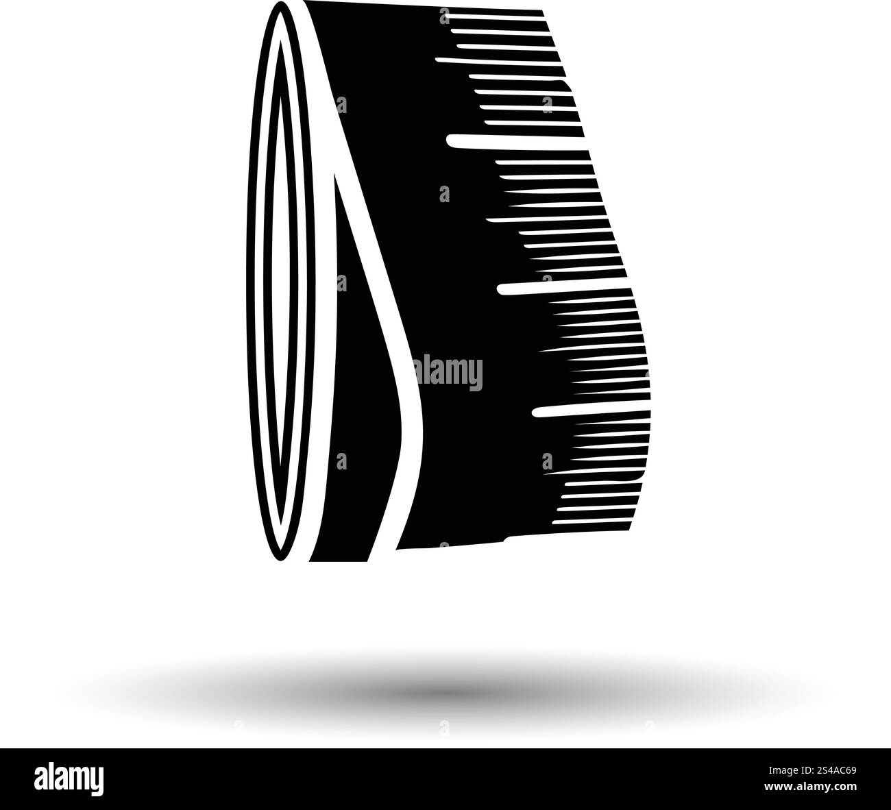 Tailor measure tape icon. White background with shadow design. Vector ...