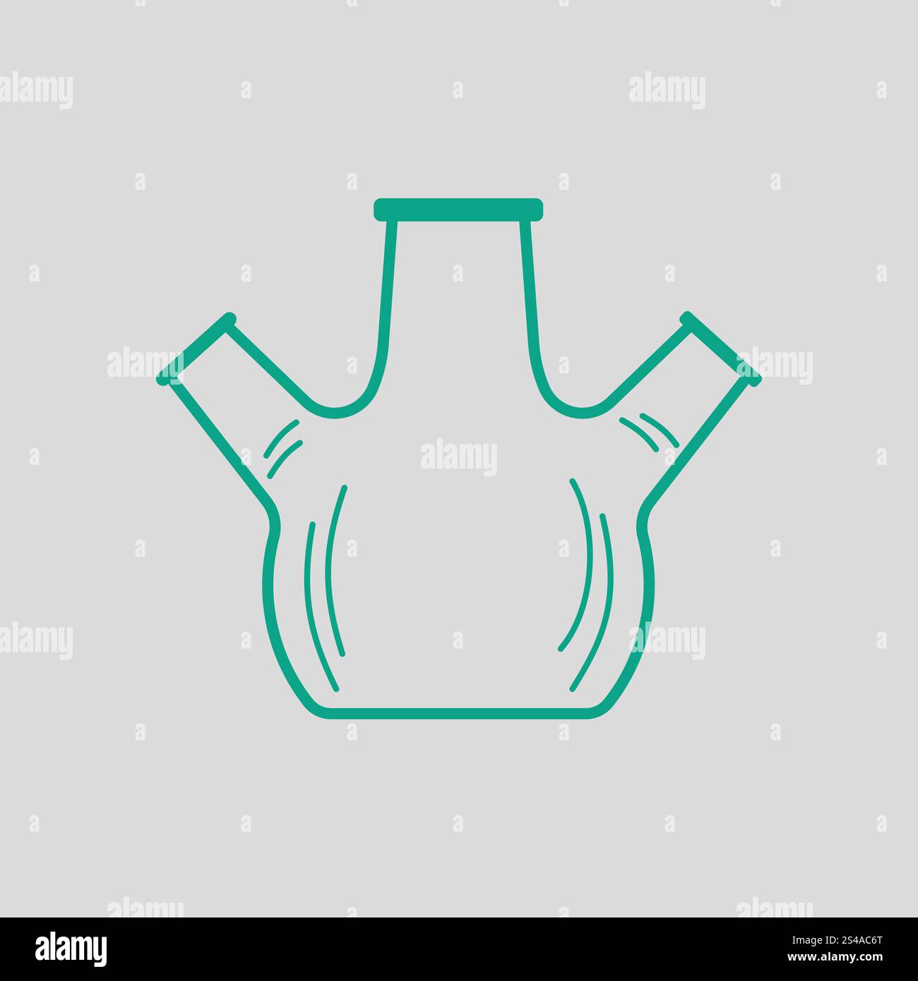 Icon of chemistry round bottom flask with triple throat. Gray ...