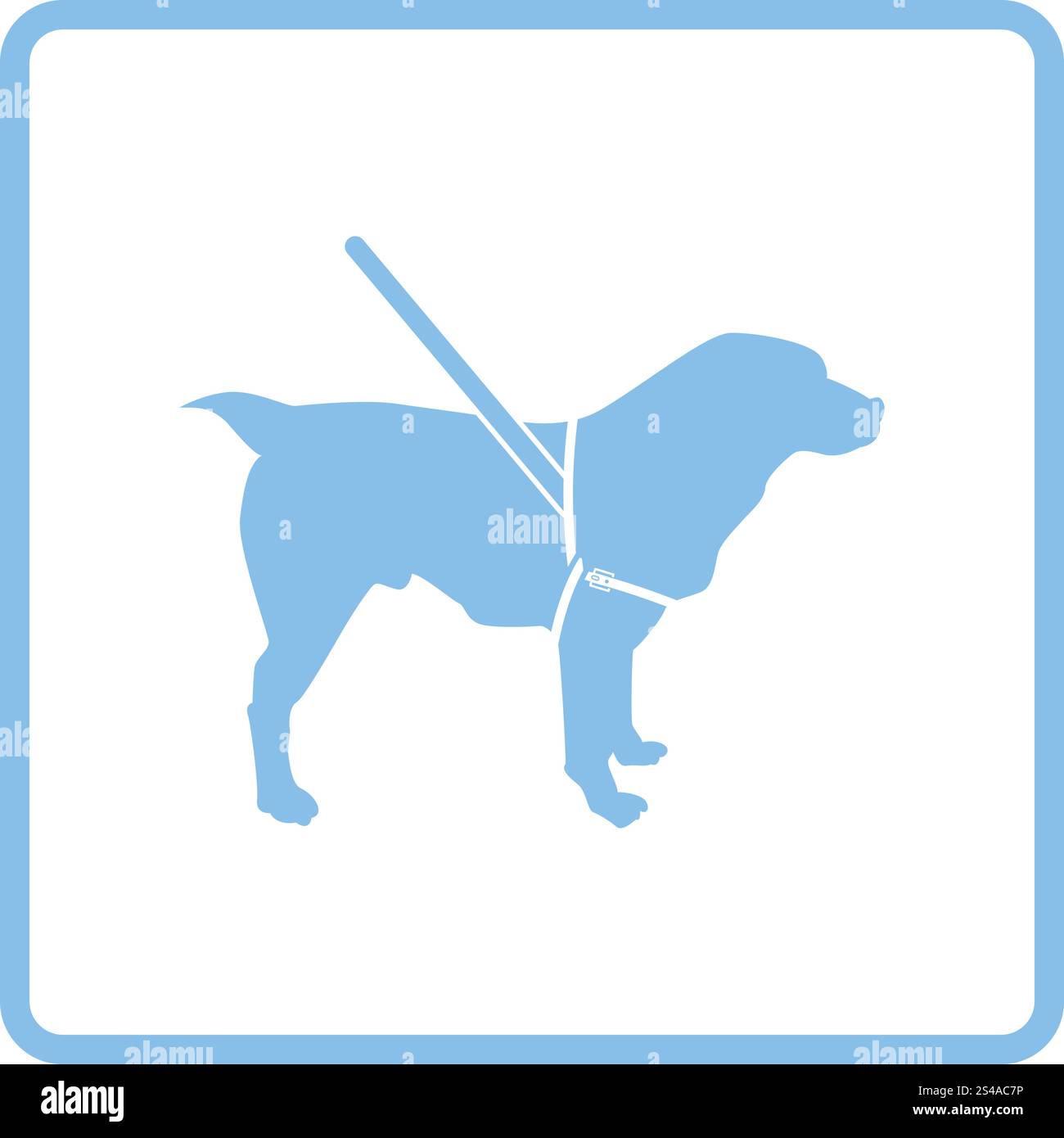Guide dog icon. Blue frame design. Vector illustration Stock Vector ...