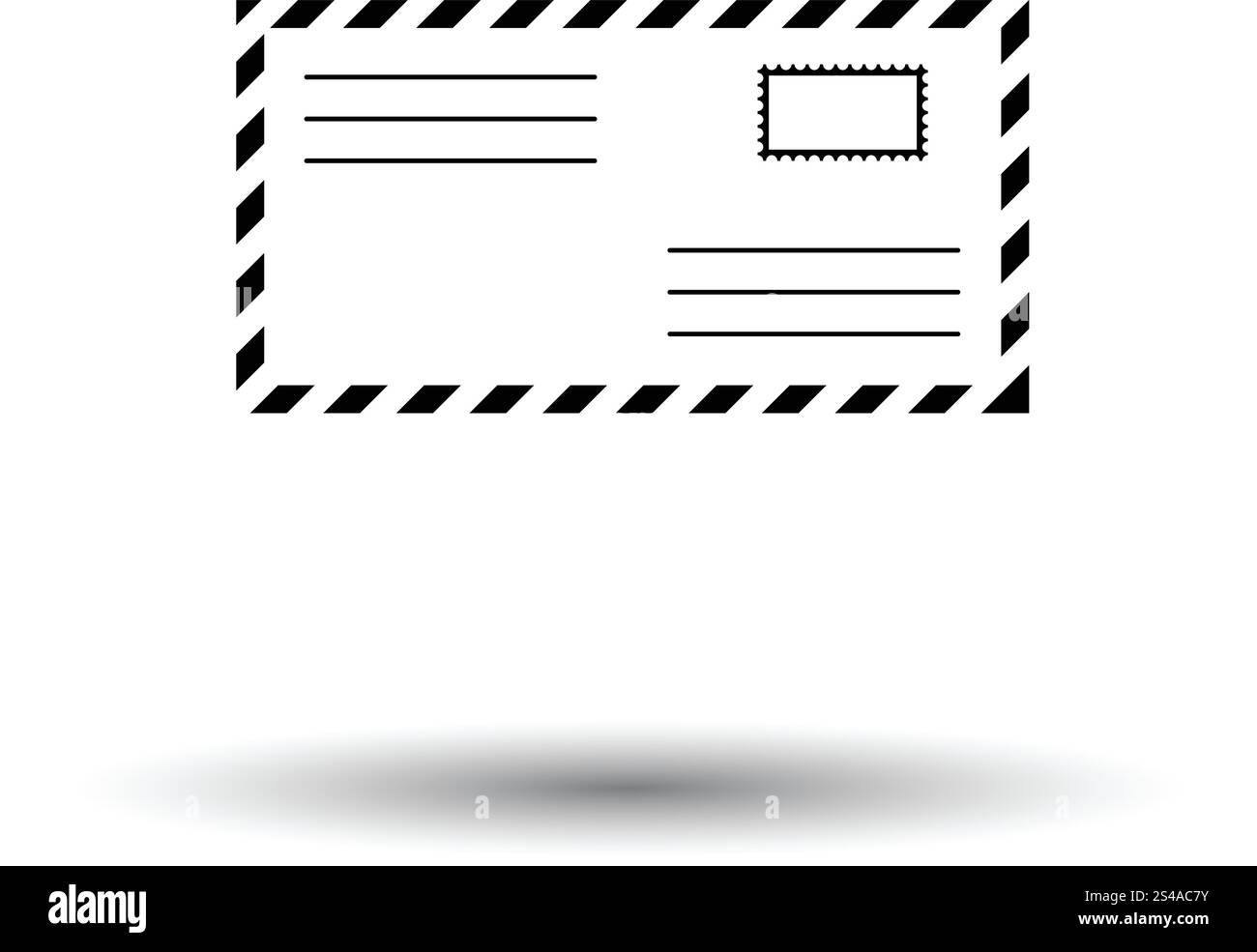 Letter icon. White background with shadow design. Vector illustration ...