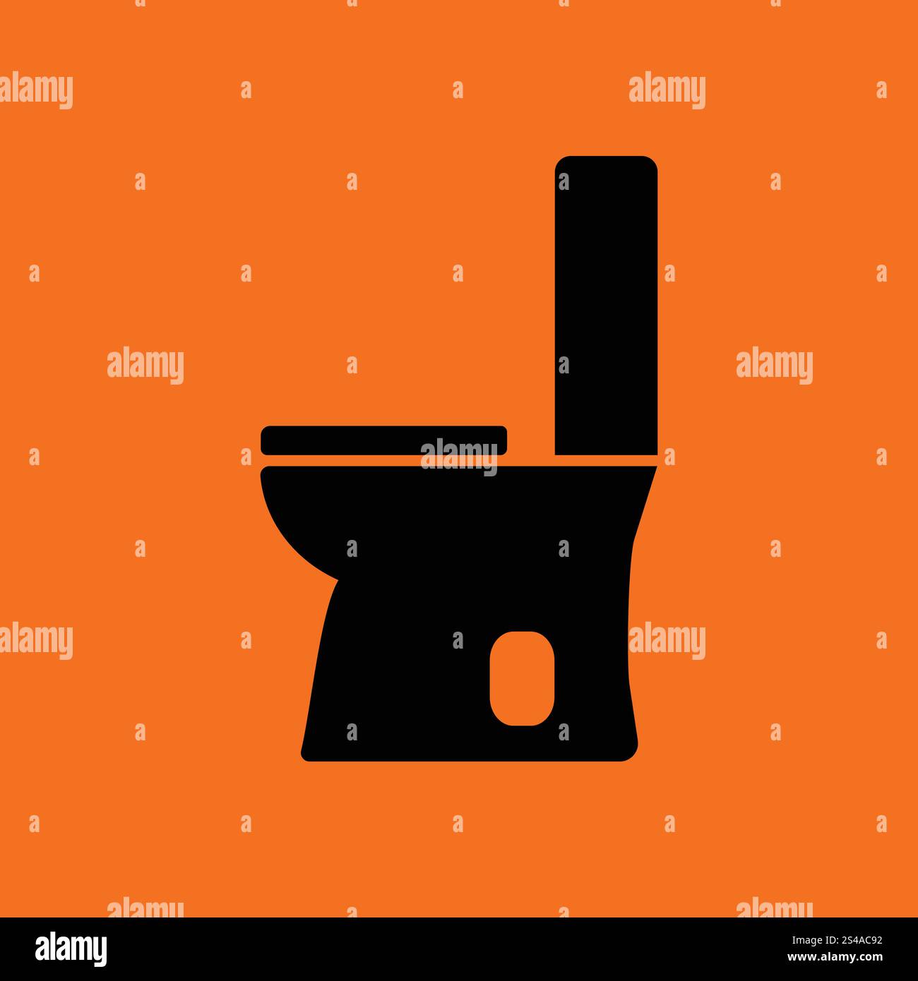 Toilet bowl icon. Orange background with black. Vector illustration ...