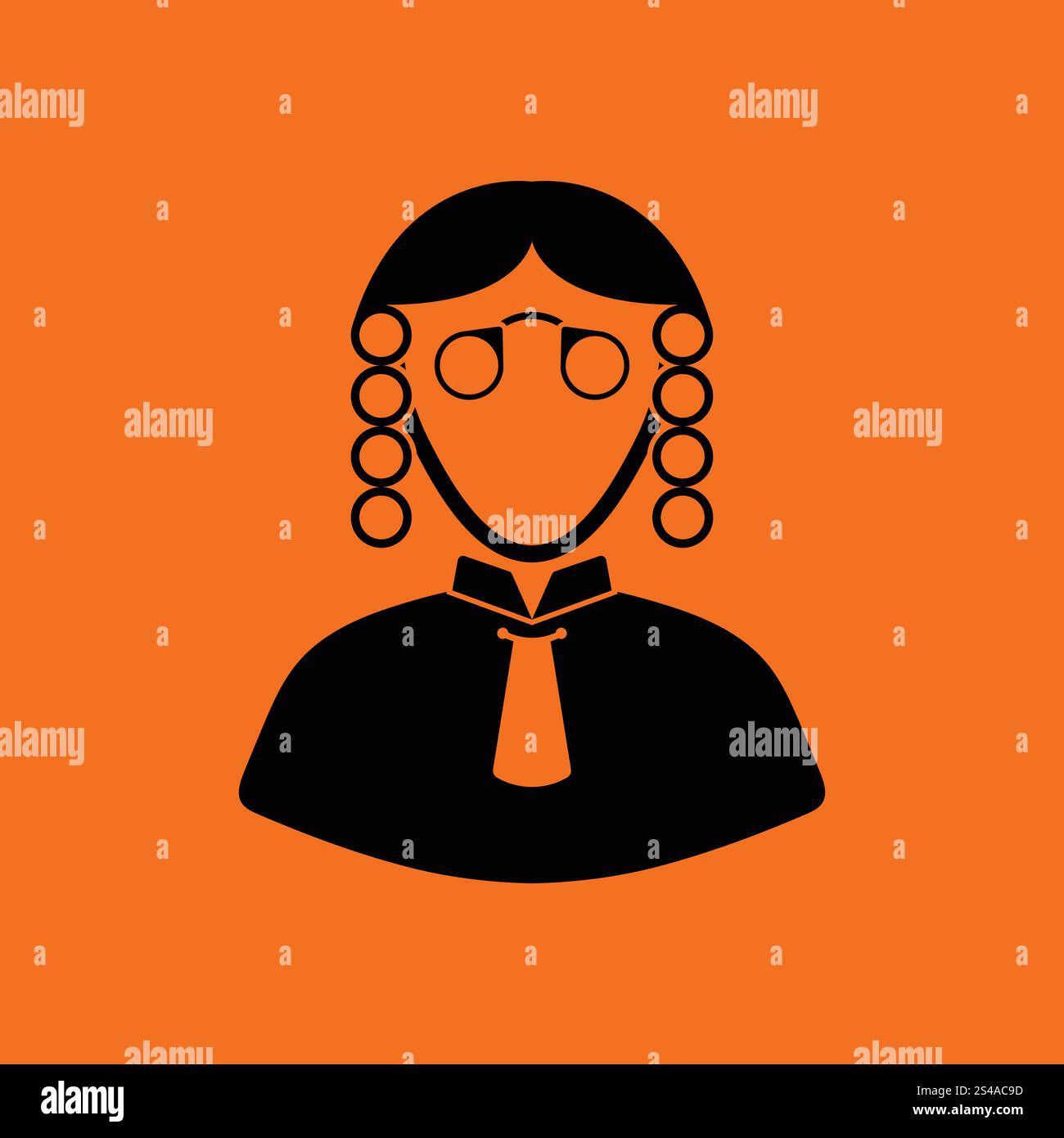 Judge icon. Orange background with black. Vector illustration Stock ...