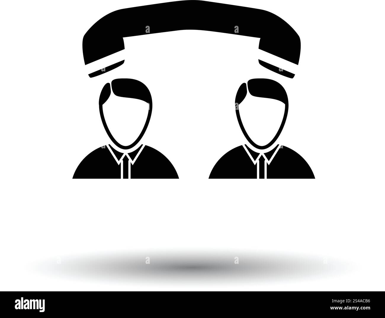 Telephone conversation icon. White background with shadow design ...