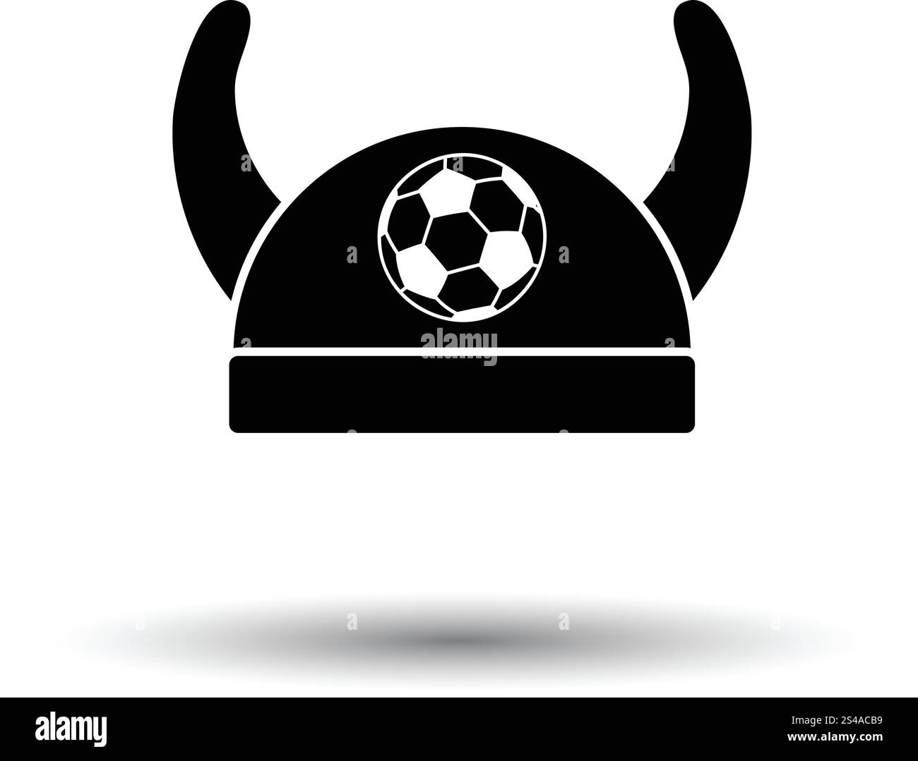 Football fans horned hat icon. White background with shadow design ...