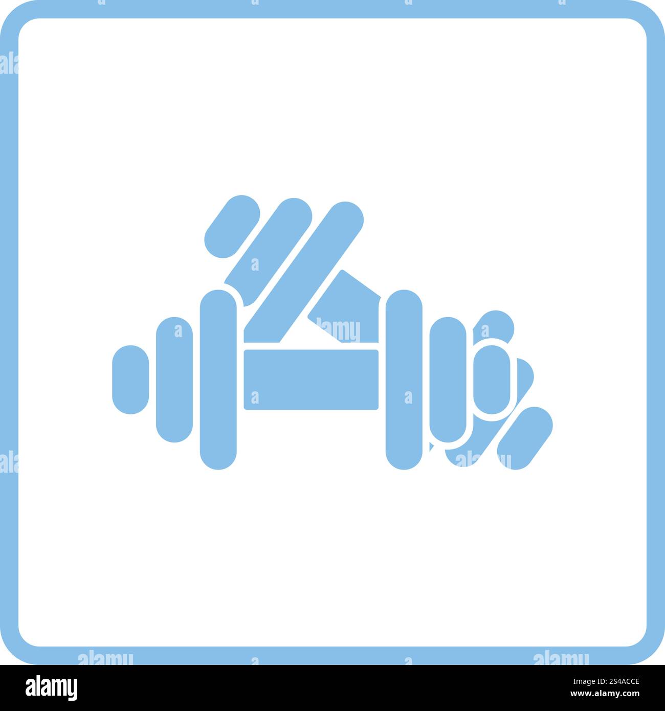 Dumbbell icon. Blue frame design. Vector illustration Stock Vector ...
