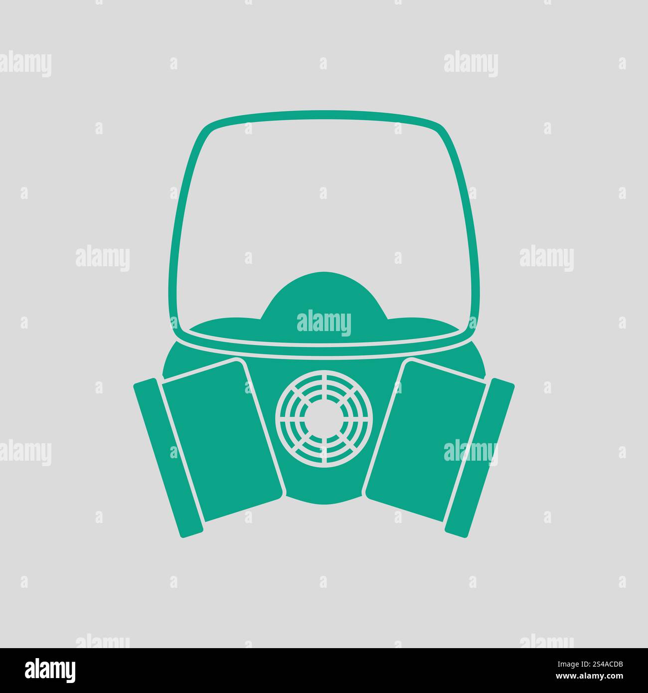 Icon of chemistry gas mask. Gray background with green. Vector ...