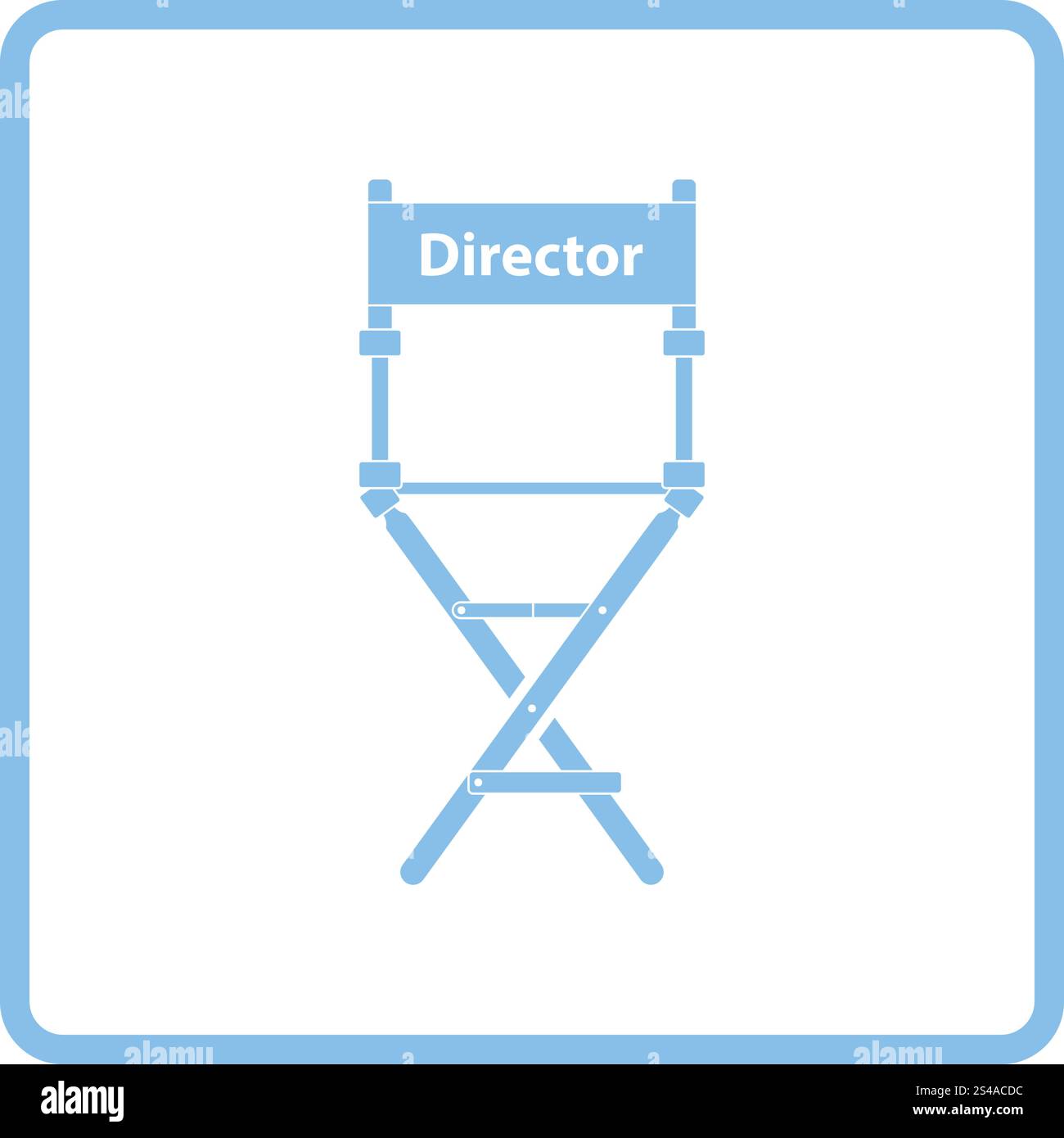 Director chair icon. Blue frame design. Vector illustration Stock ...