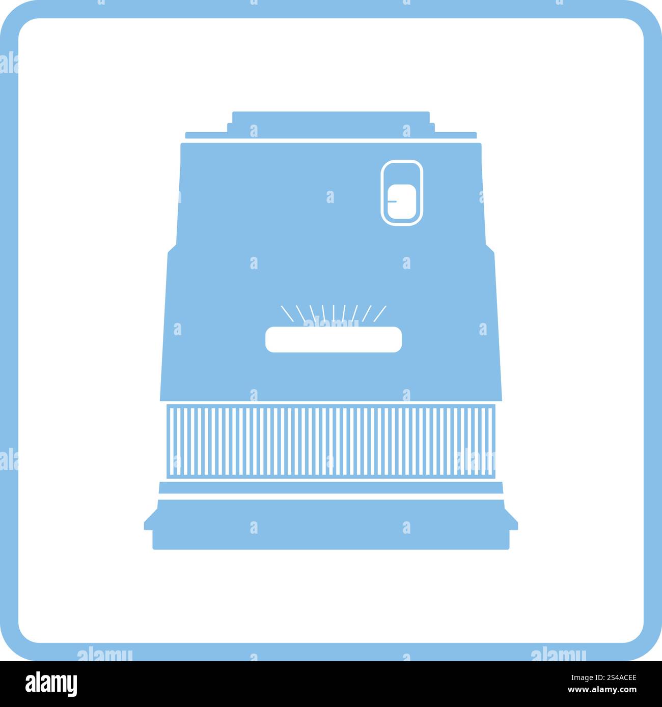 Icon of photo camera wide lens. Blue frame design. Vector illustration ...