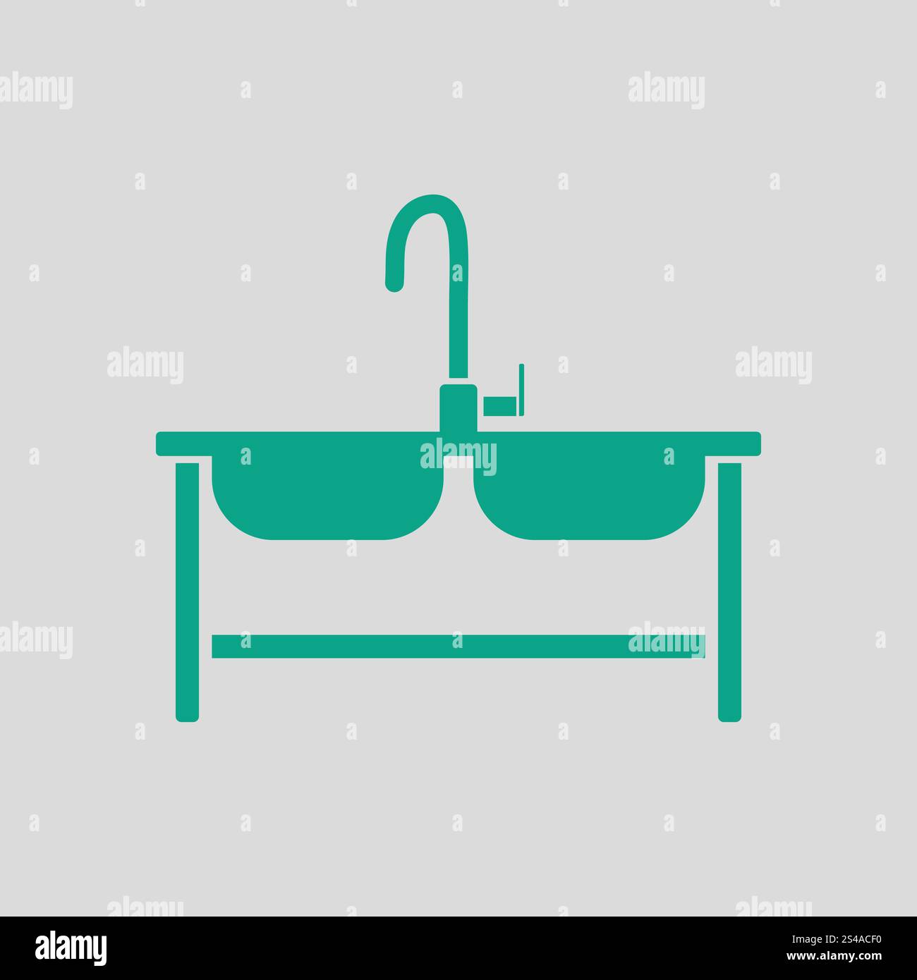 Double sink icon. Gray background with green. Vector illustration Stock ...